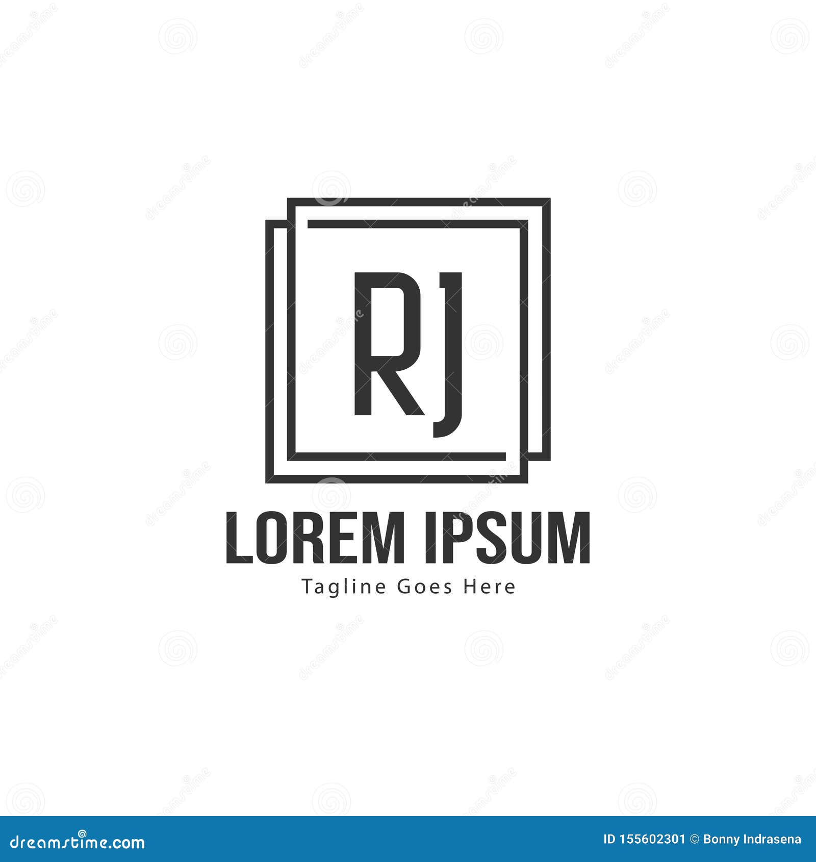 Initial RJ Logo Template with Modern Frame. Minimalist RJ Letter Logo ...