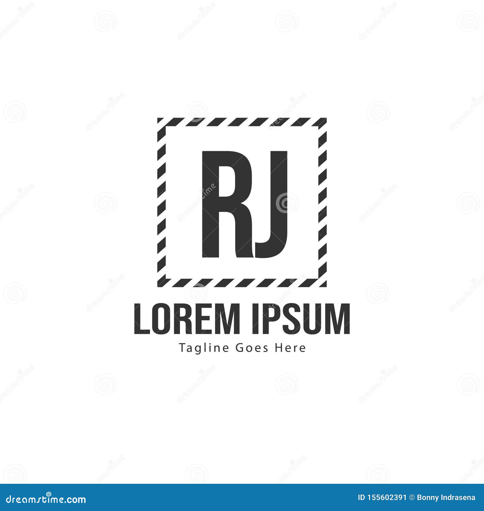 Initial RJ Logo Template with Modern Frame. Minimalist RJ Letter Logo ...