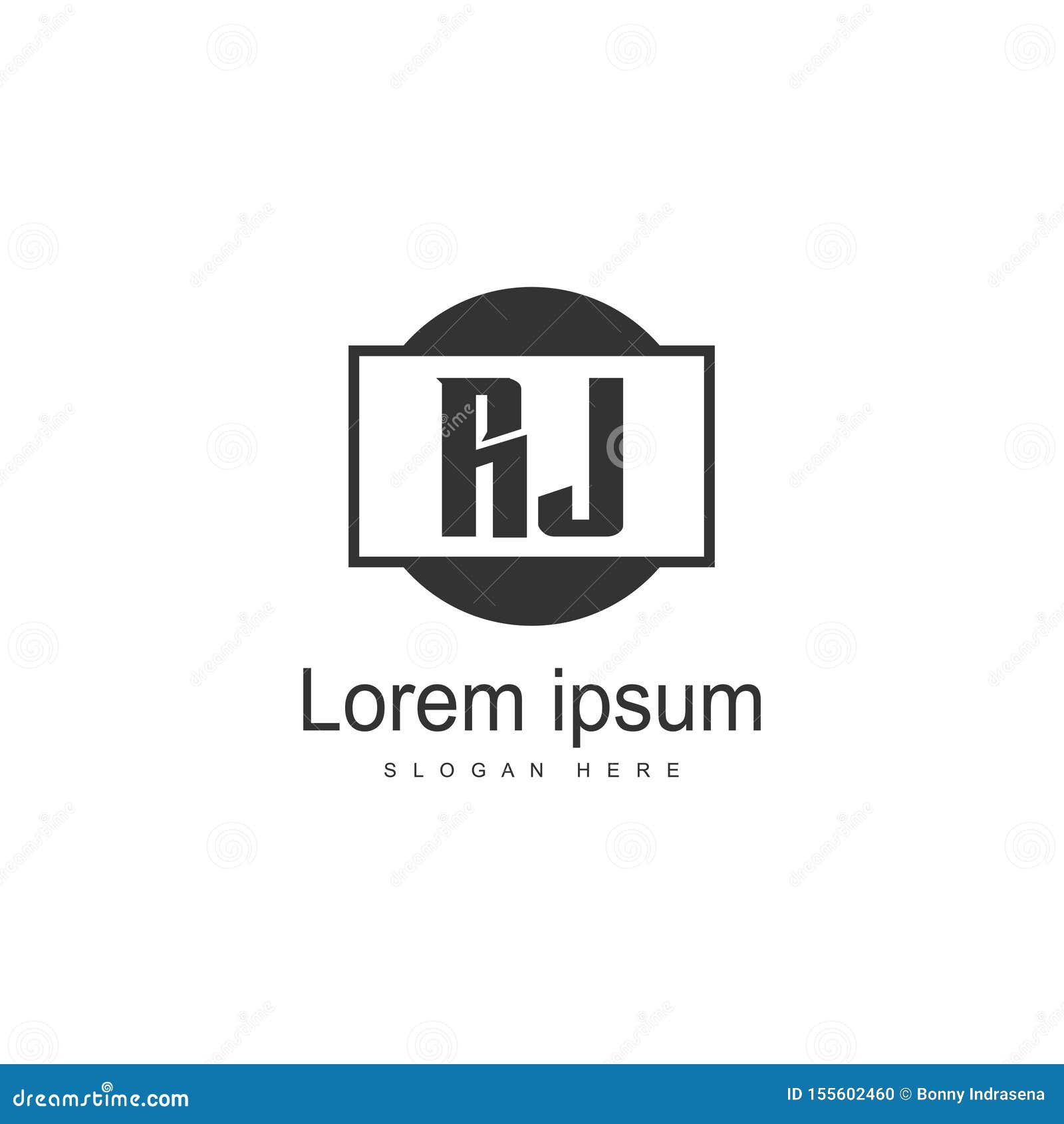 Initial RJ Logo Template with Modern Frame. Minimalist RJ Letter Logo ...