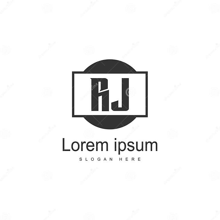 Initial RJ Logo Template with Modern Frame. Minimalist RJ Letter Logo ...