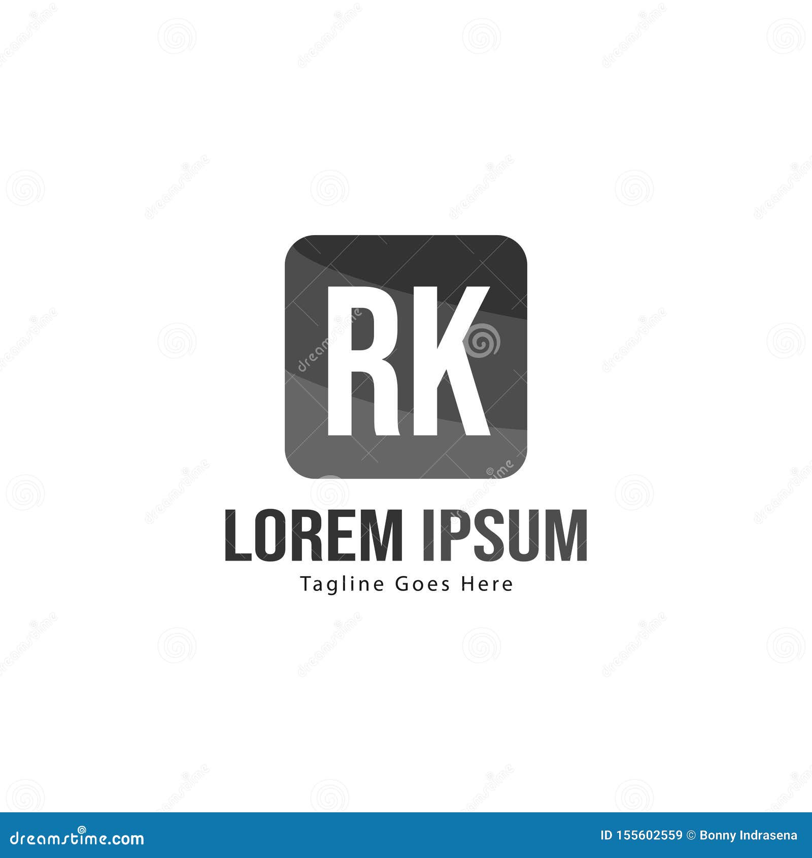 Initial RK Logo Template with Modern Frame. Minimalist RK Letter Logo ...