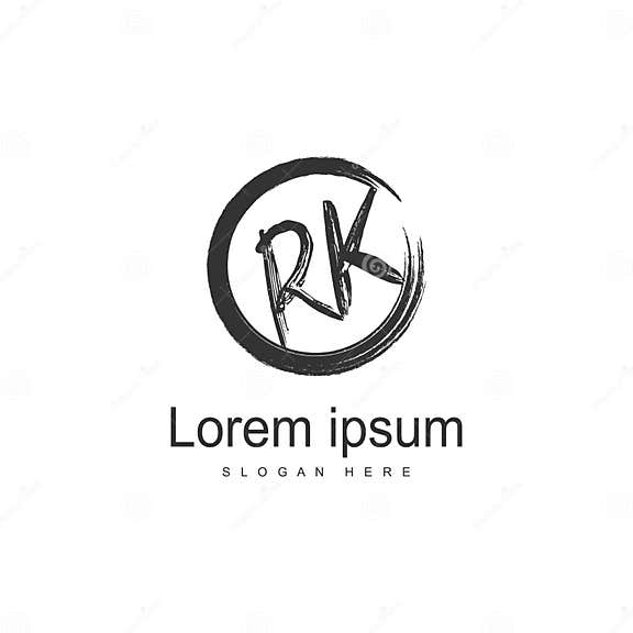 Initial RK Logo Template with Modern Frame. Minimalist RK Letter Logo ...