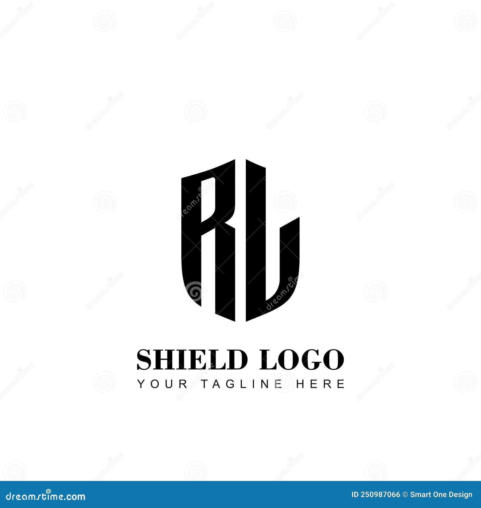 Initial RL Letter with Shield Style Logo Template Vector Stock Vector ...