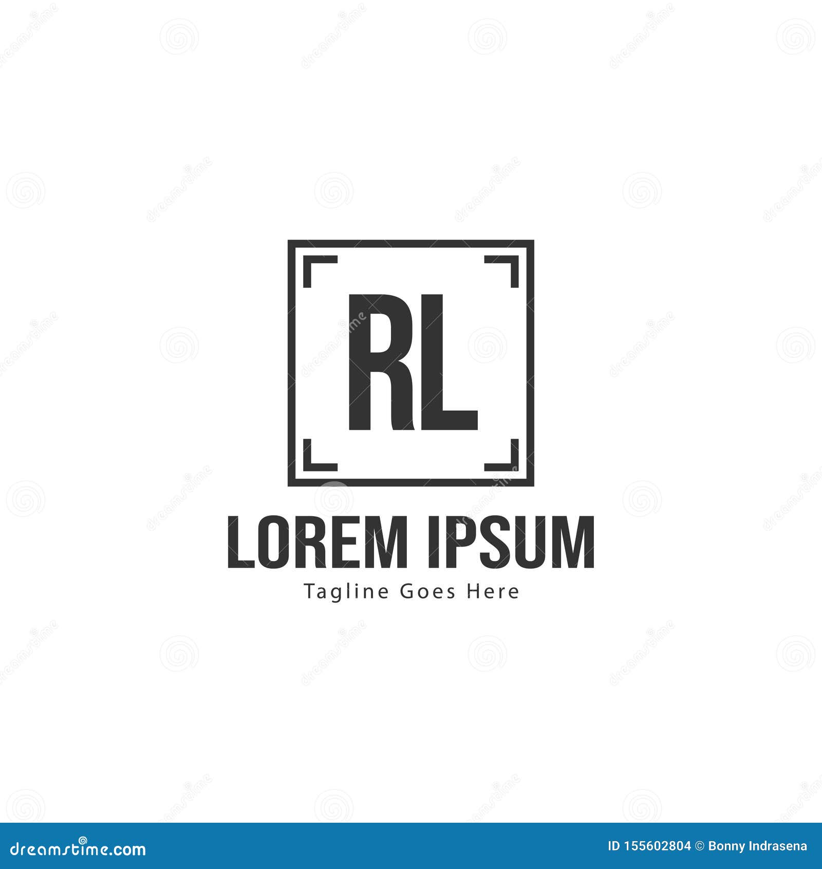 Initial RL Logo Template with Modern Frame. Minimalist RL Letter Logo ...