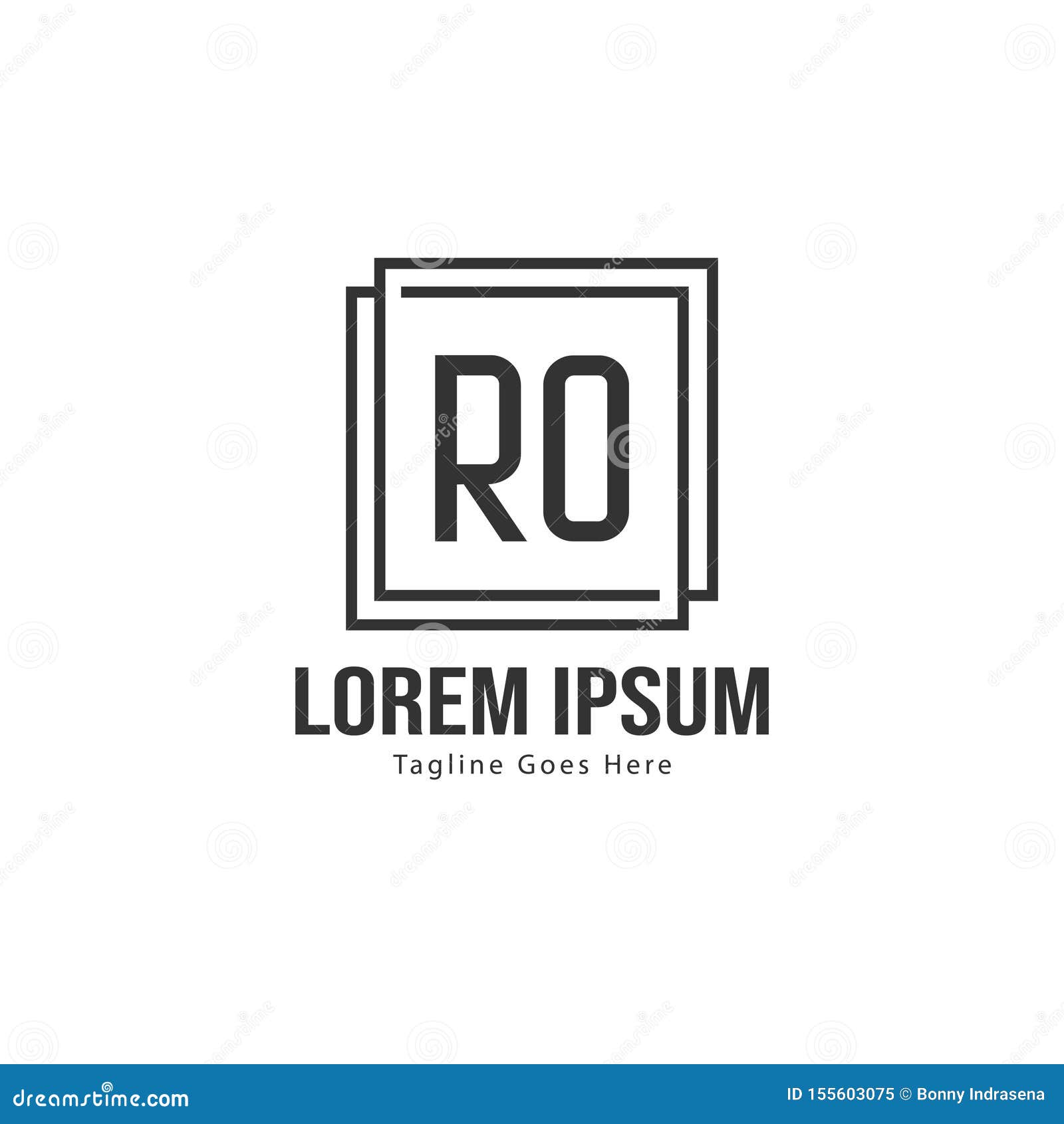 Initial RO Logo Template with Modern Frame. Minimalist RO Letter Logo ...