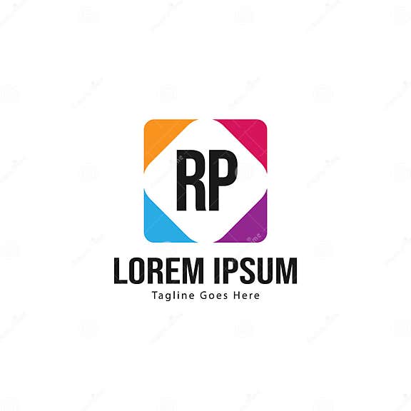 Initial RP Logo Template with Modern Frame. Minimalist RP Letter Logo ...