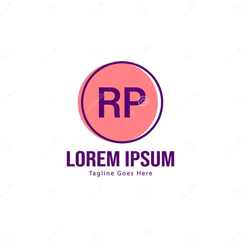 Initial RP Logo Template with Modern Frame. Minimalist RP Letter Logo ...