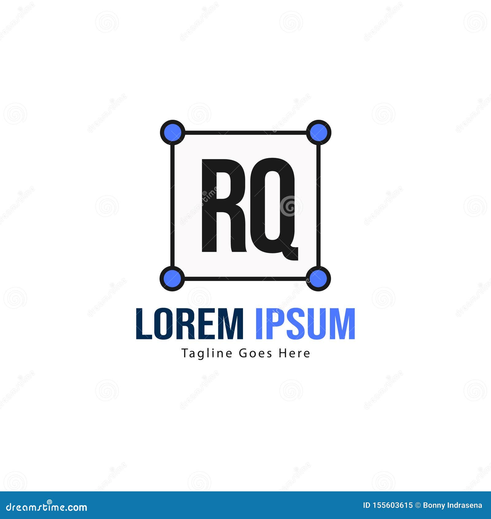 Initial RQ Logo Template with Modern Frame. Minimalist RQ Letter Logo ...