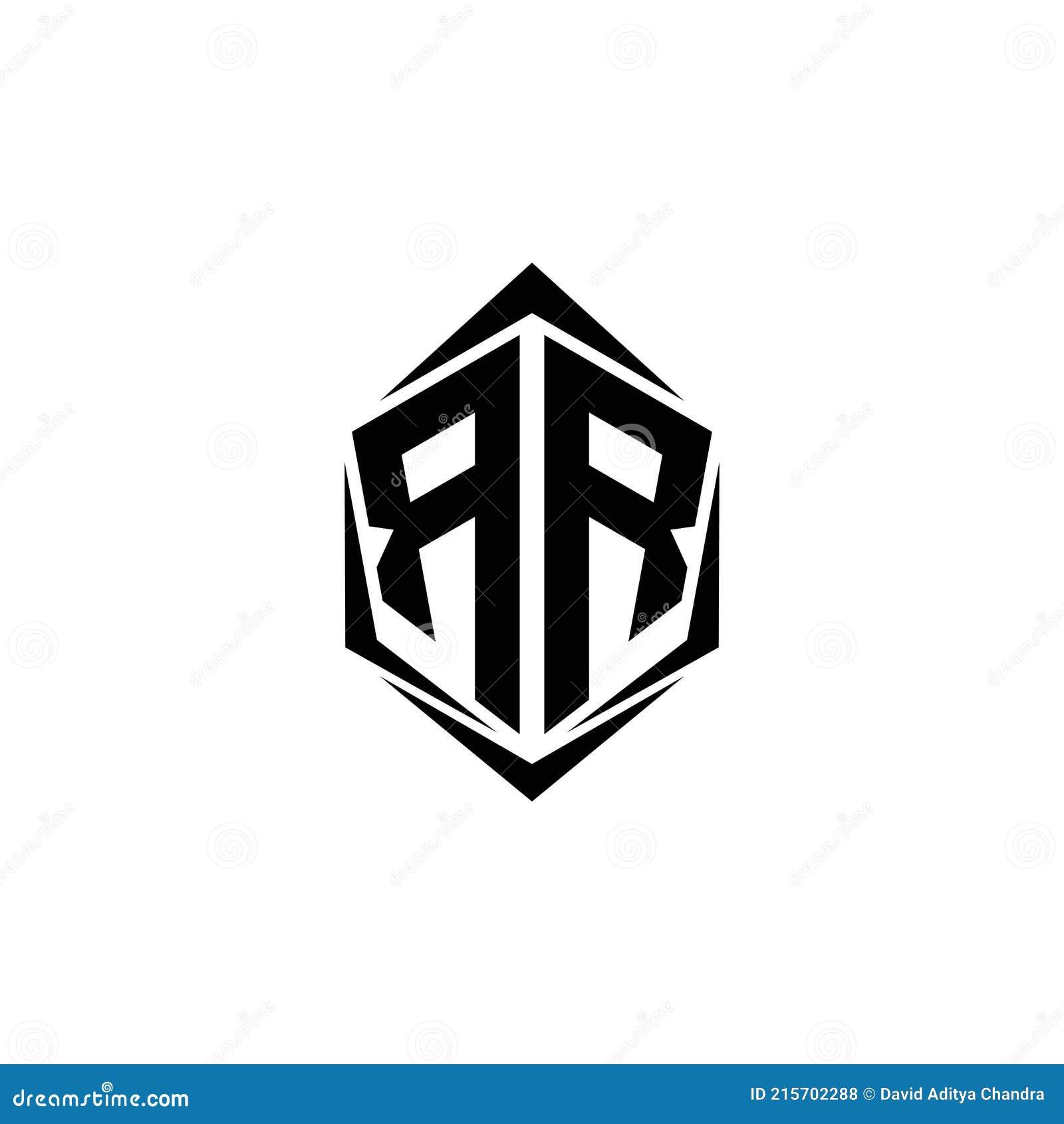 Initial RR Logo Design with Shield Style, Logo Business Branding Stock ...