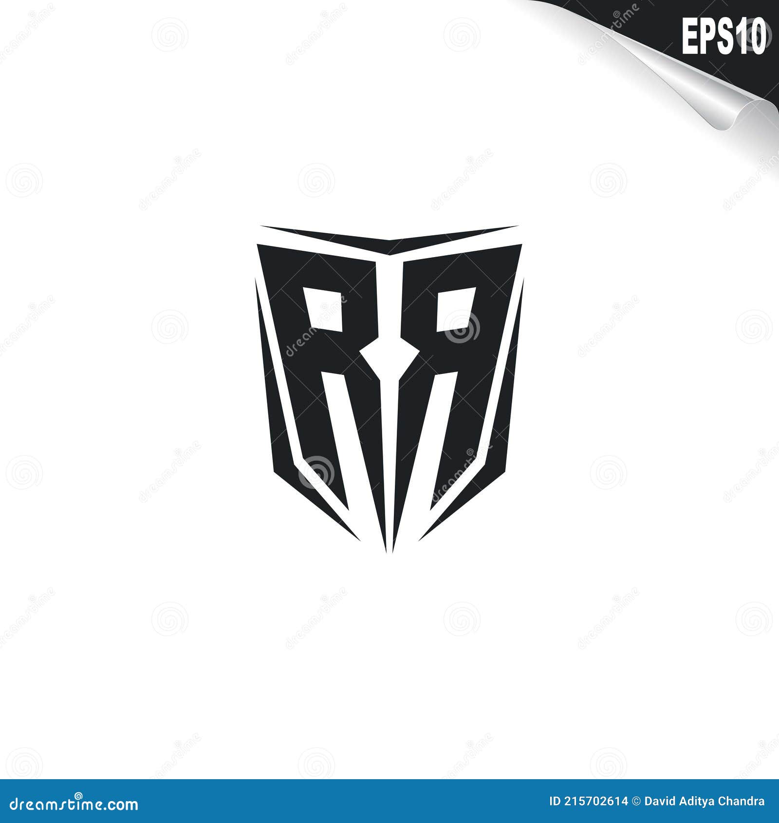 Initial RR Logo Design with Shield Style, Logo Business Branding Stock ...