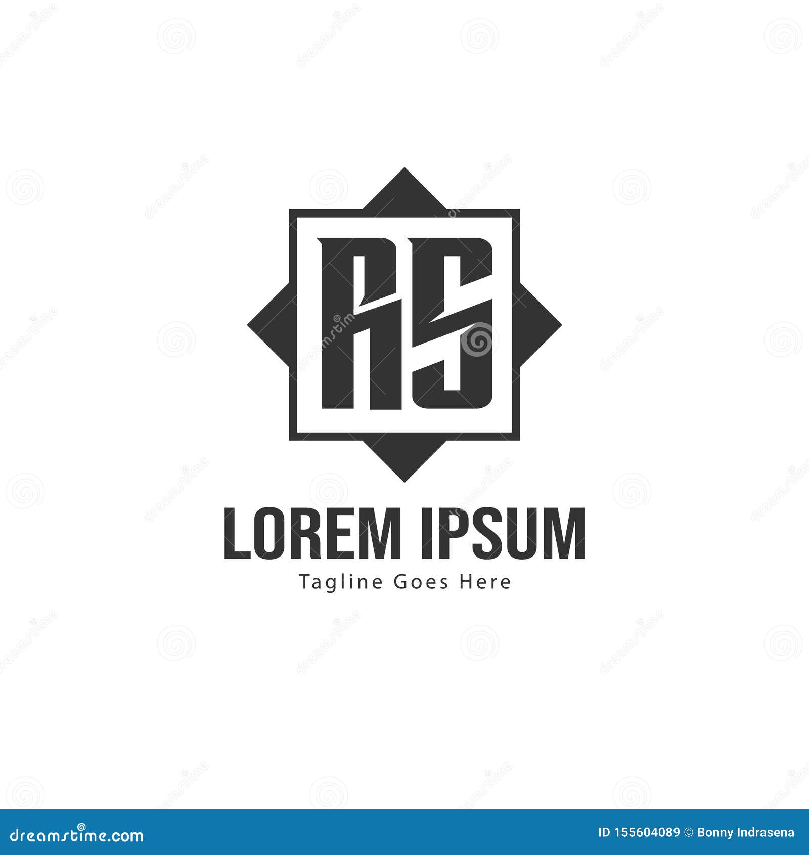 Initial RS Logo Template with Modern Frame. Minimalist RS Letter Logo ...