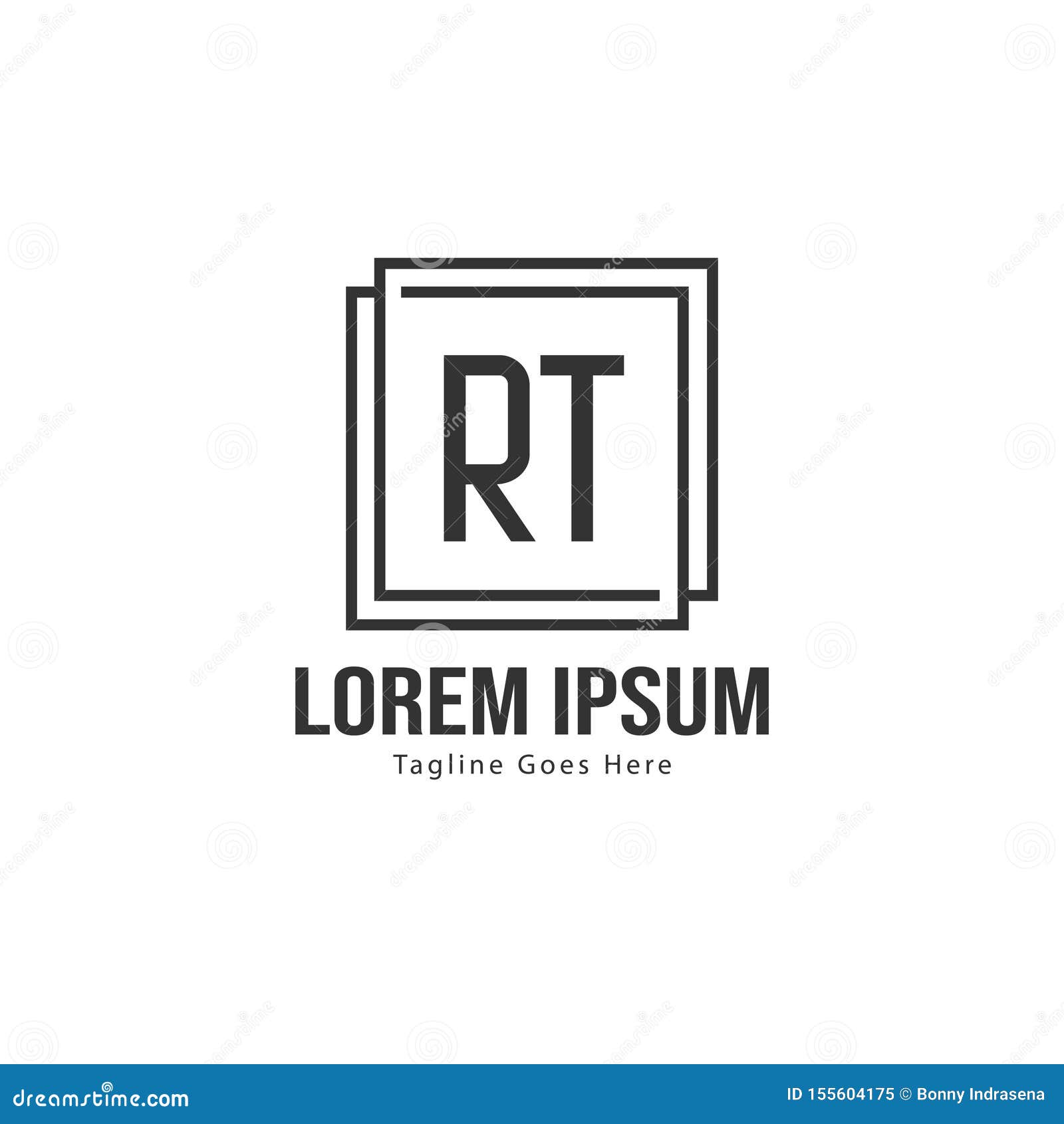 Initial RT Logo Template with Modern Frame. Minimalist RT Letter Logo ...