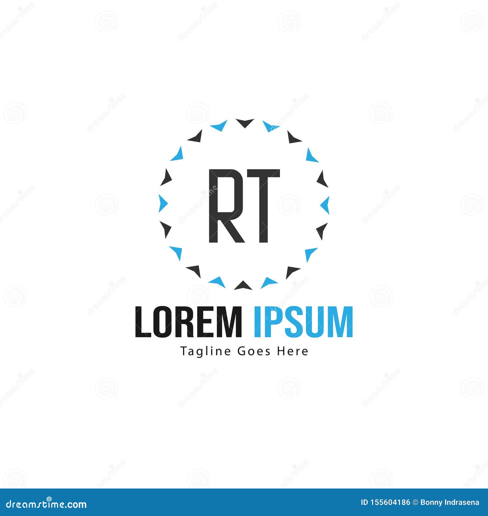 Initial RT Logo Template with Modern Frame. Minimalist RT Letter Logo ...
