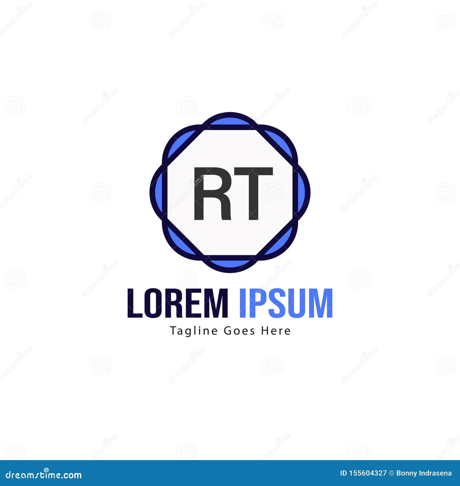 Initial RT Logo Template with Modern Frame. Minimalist RT Letter Logo ...