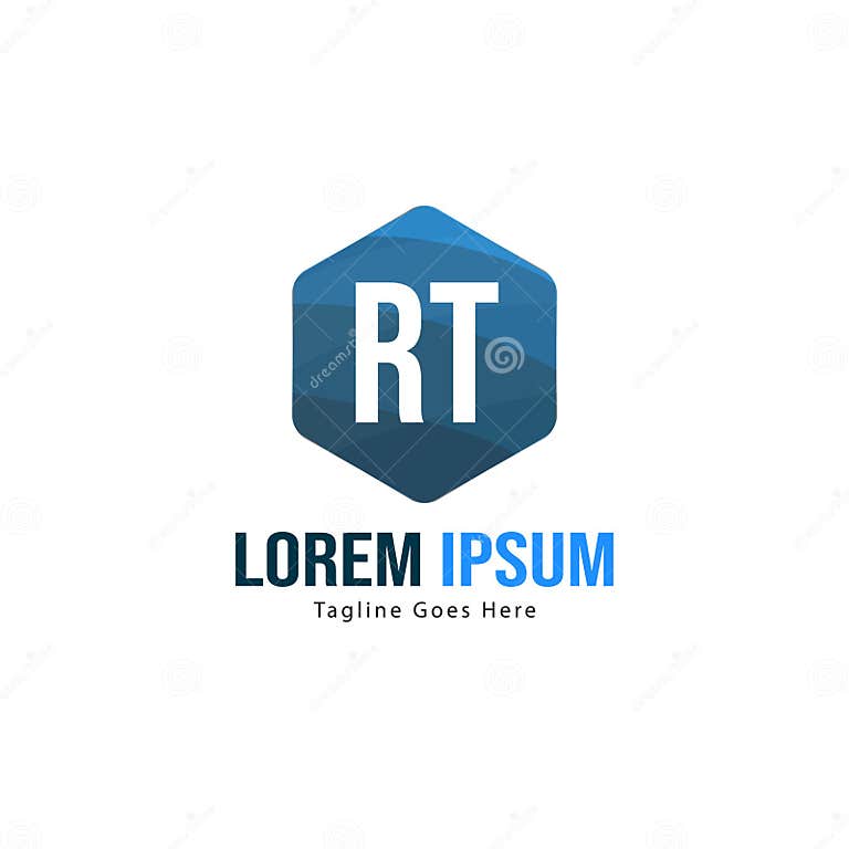 Initial RT Logo Template with Modern Frame. Minimalist RT Letter Logo ...