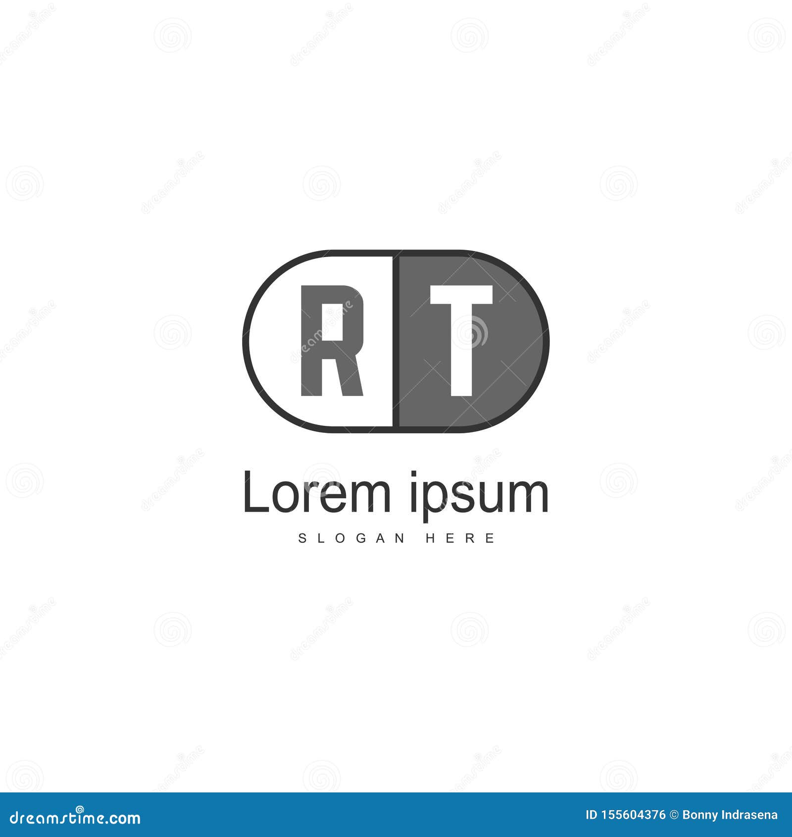 Initial RT Logo Template with Modern Frame. Minimalist RT Letter Logo ...