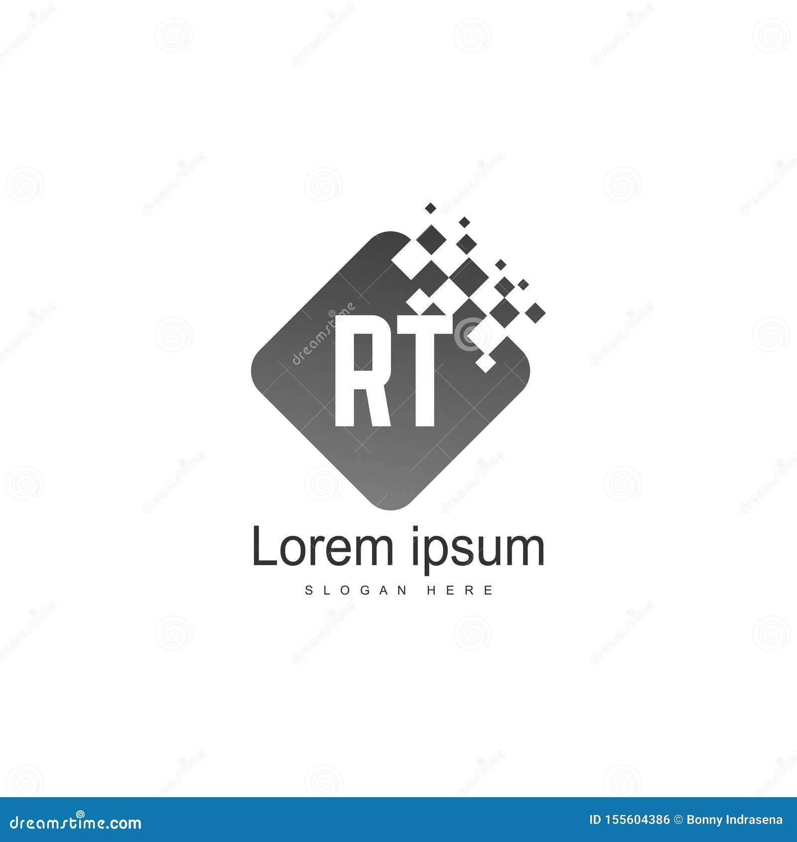 Initial RT Logo Template with Modern Frame. Minimalist RT Letter Logo ...