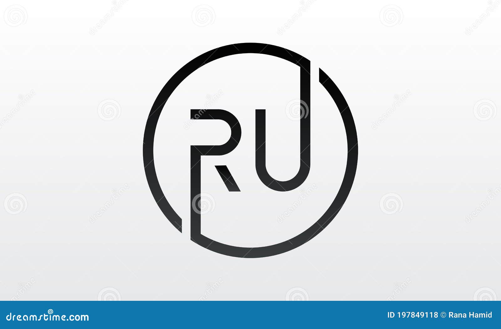 Initial Ru Letter Logo with Creative Modern Business Typography Vector ...