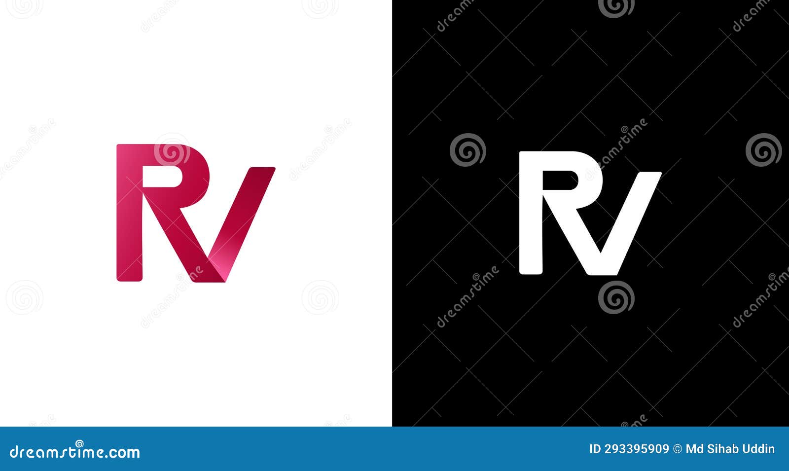 Initial RV Letter Linked Logo Vector Template. Swoosh Letter RV Logo ...