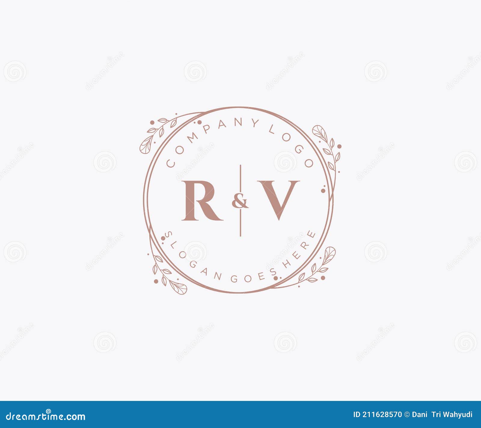 Initial RV Letters Decorative Luxury Wedding Logo Stock Vector ...