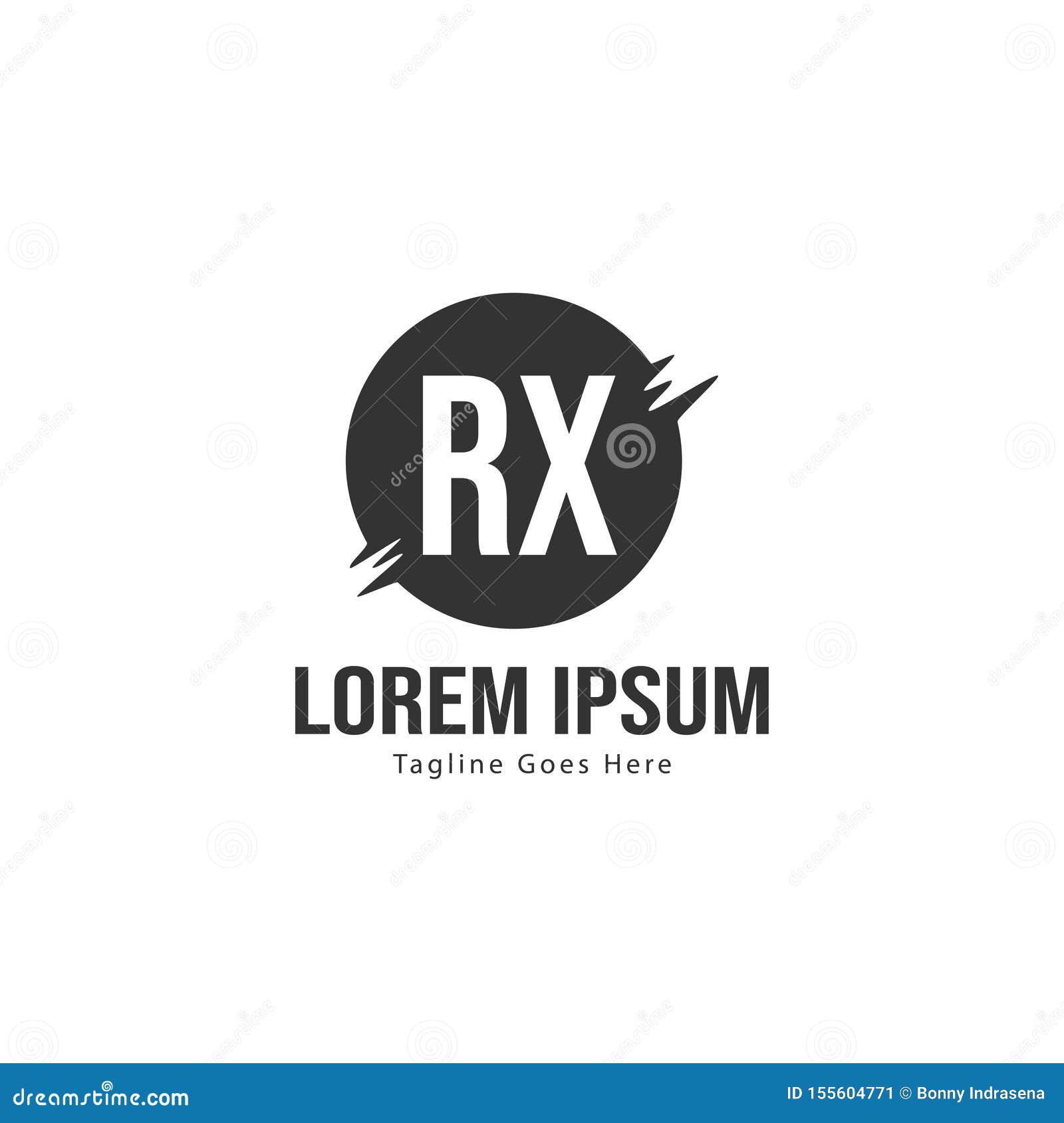 Initial RX Logo Template with Modern Frame. Minimalist RX Letter Logo ...