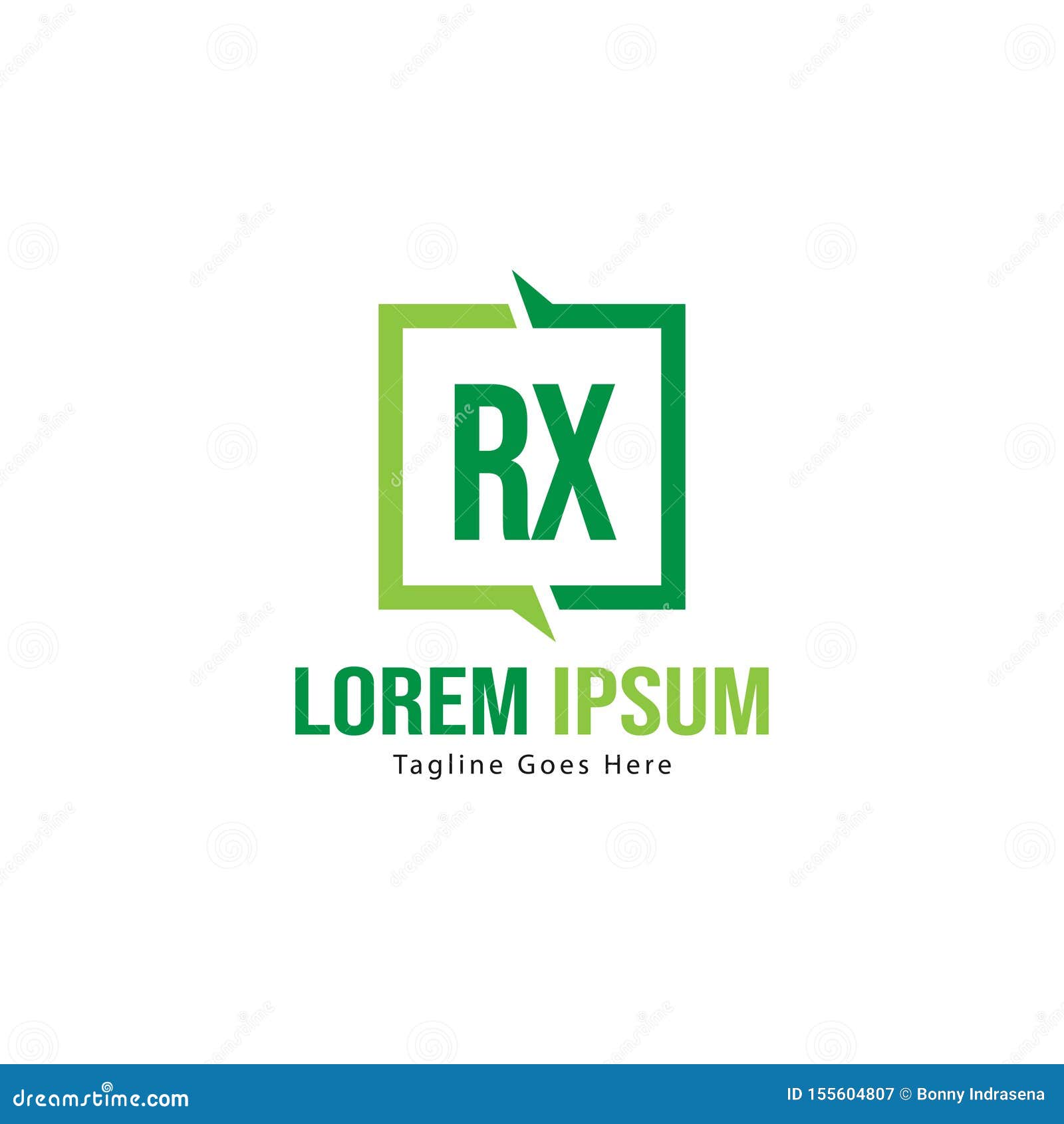 Initial RX Logo Template with Modern Frame. Minimalist RX Letter Logo ...