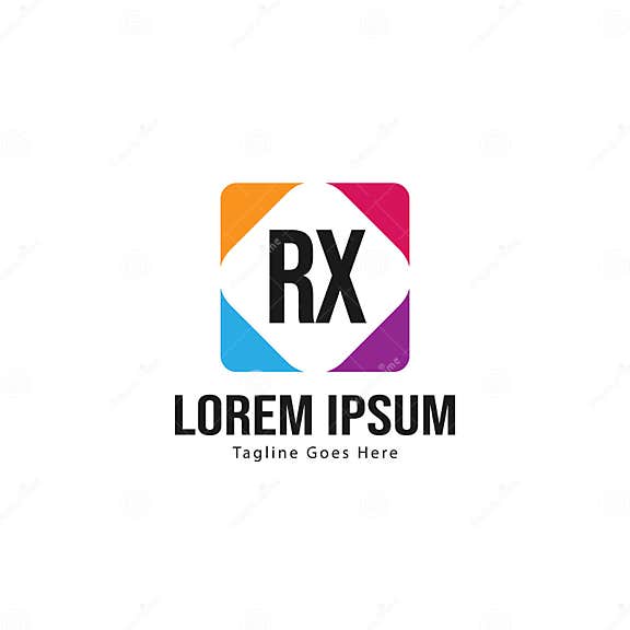 Initial RX Logo Template with Modern Frame. Minimalist RX Letter Logo ...