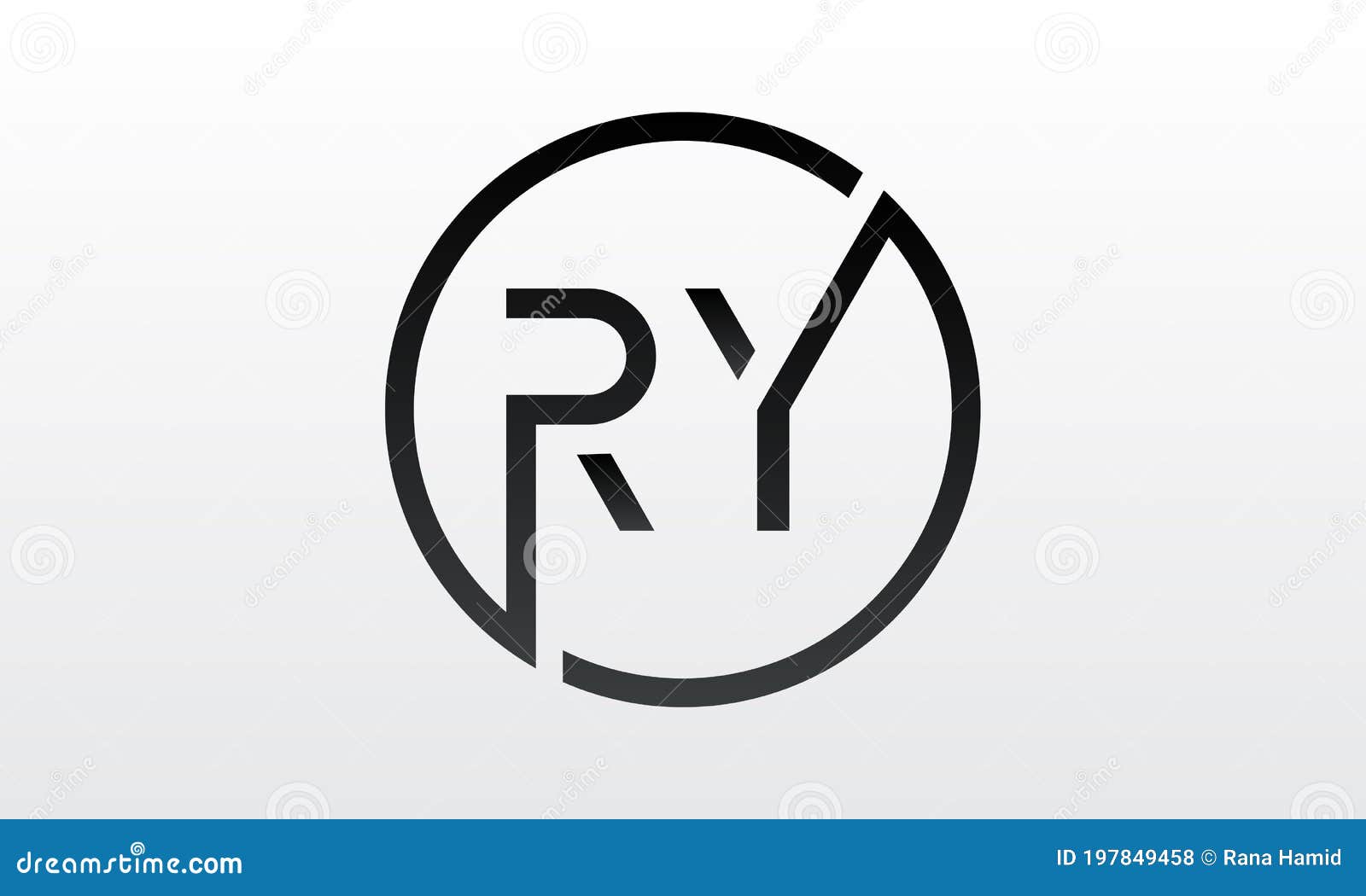 Initial Ry Letter Logo with Creative Modern Business Typography Vector ...