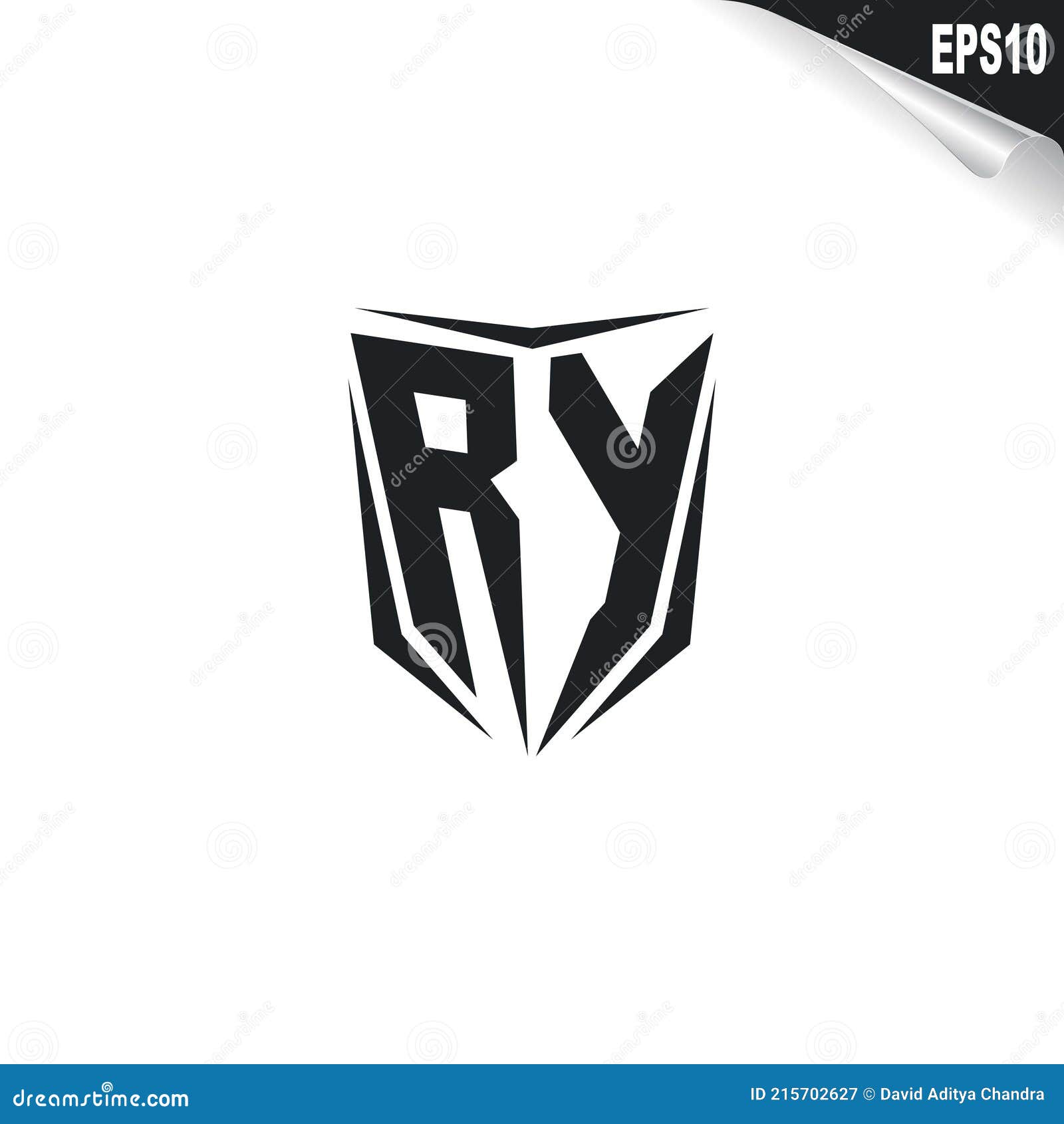 Initial RY Logo Design With Shield Style, Logo Business Branding ...