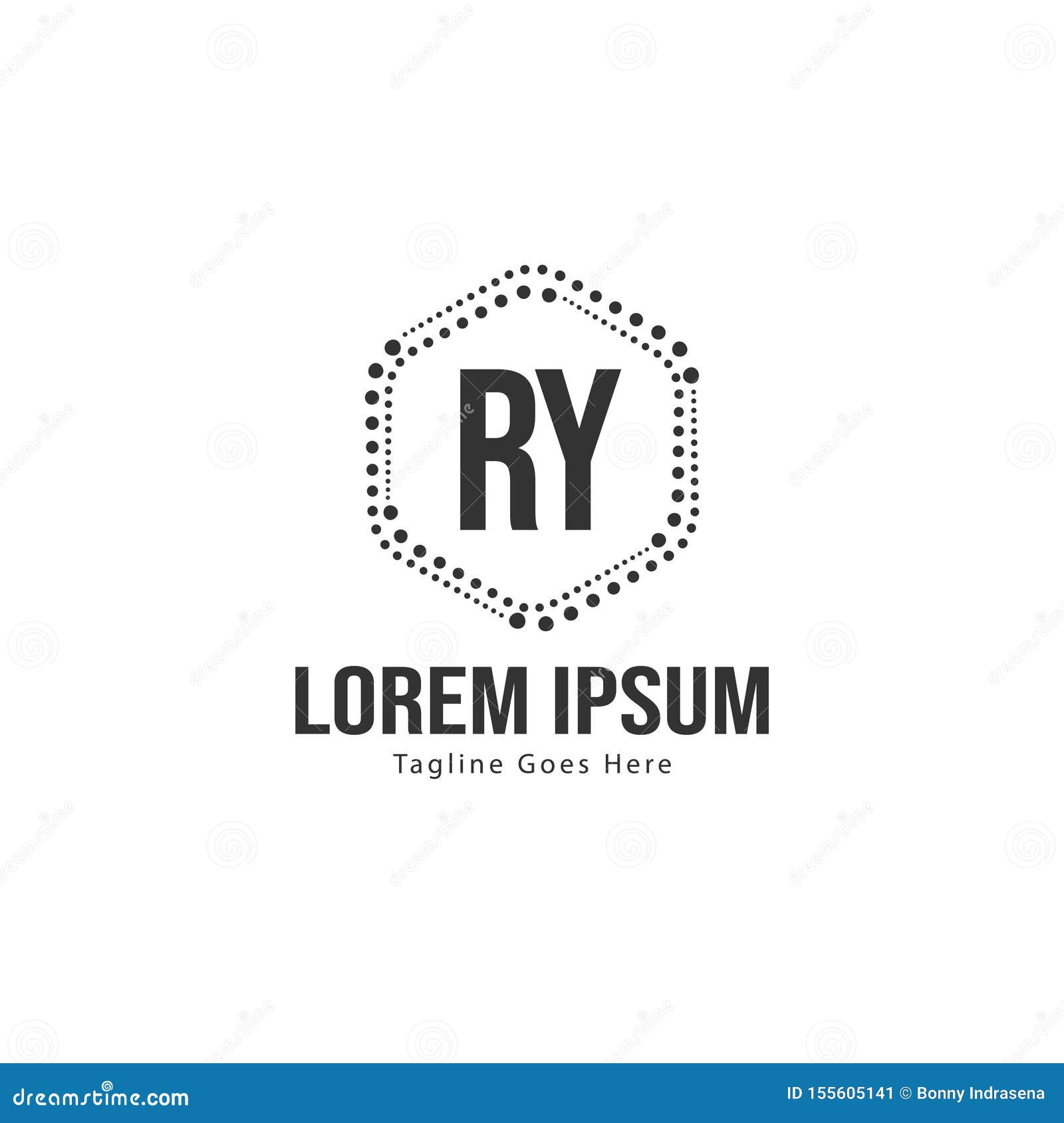 Initial RY Logo Template with Modern Frame. Minimalist RY Letter Logo ...
