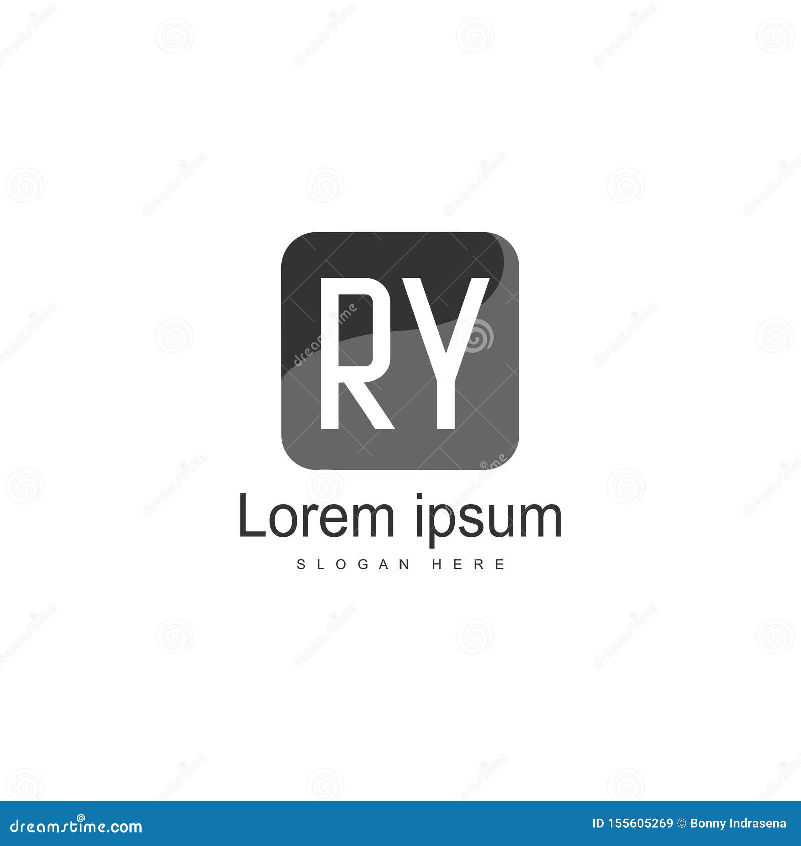 Initial RY Logo Template with Modern Frame. Minimalist RY Letter Logo ...