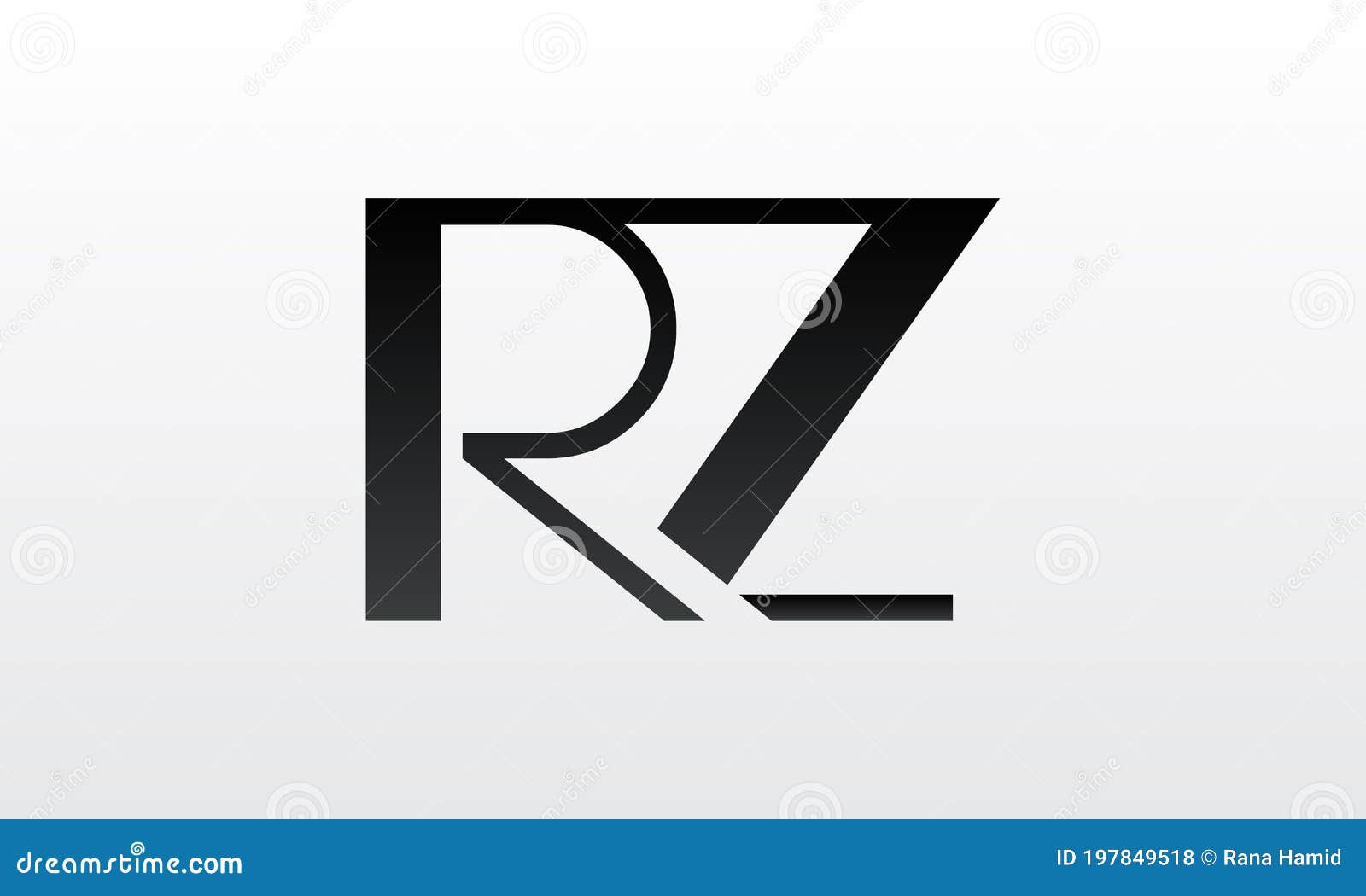 Initial Rz Letter Logo with Creative Modern Business Typography Vector ...