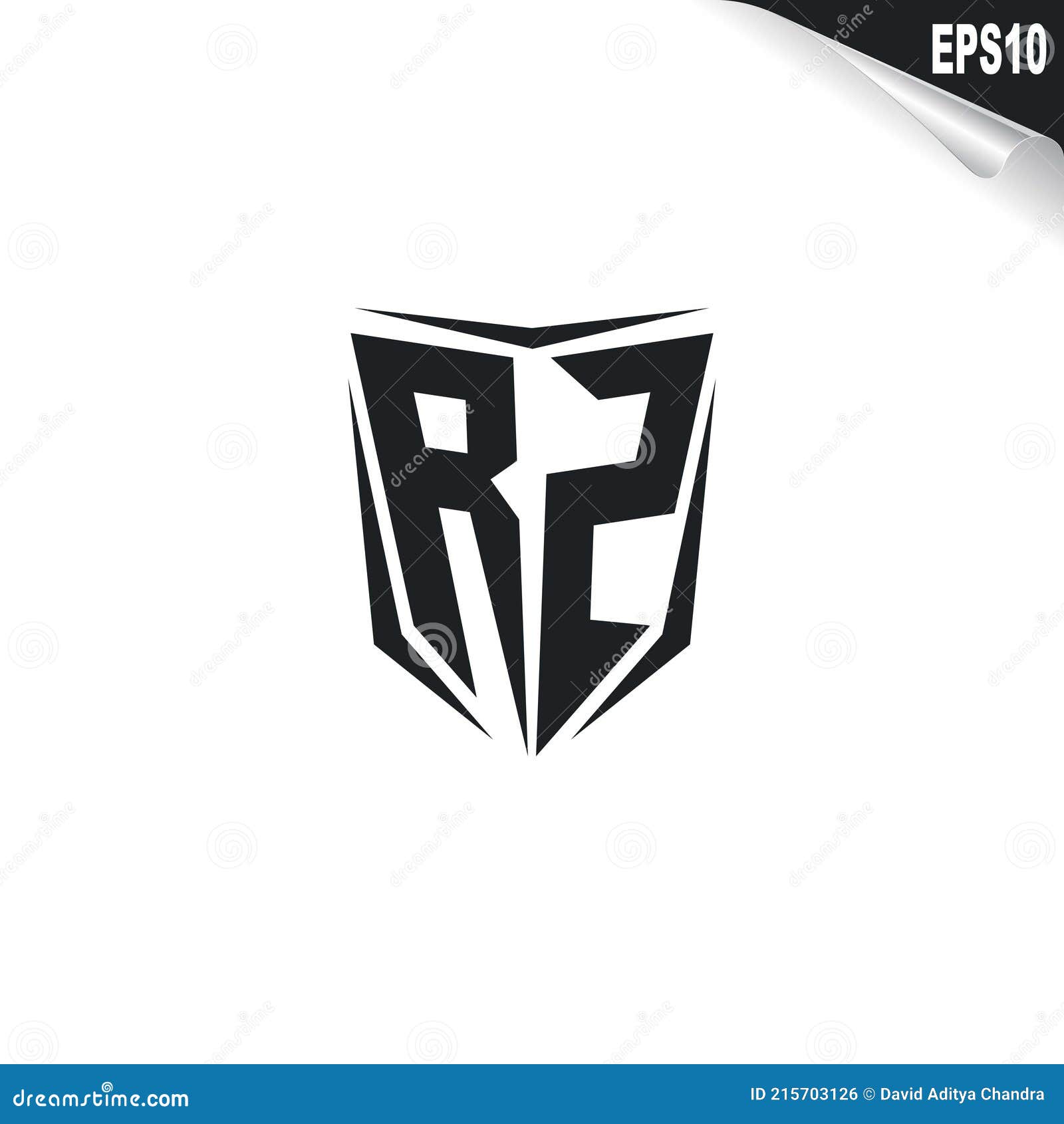 Initial RZ Logo Design with Shield Style, Logo Business Branding Stock ...