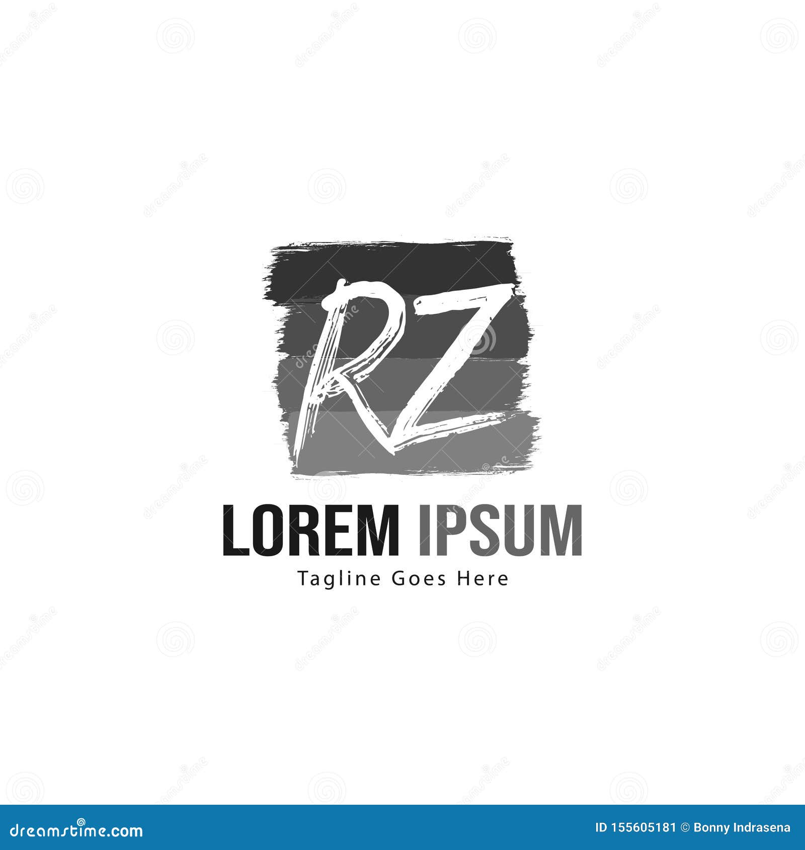Initial RZ Logo Template with Modern Frame. Minimalist RZ Letter Logo ...