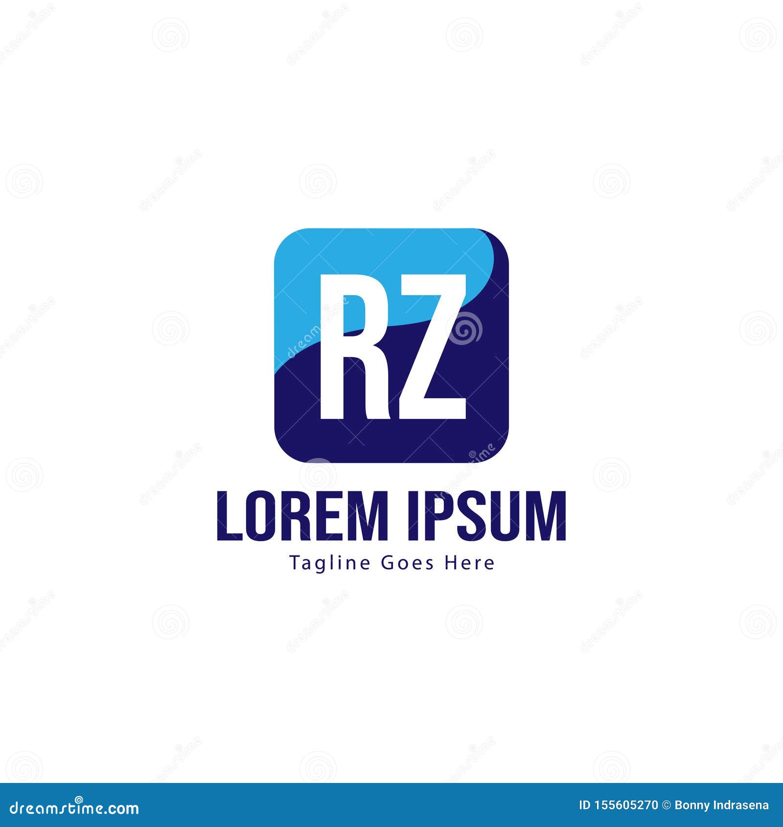 Initial RZ Logo Template with Modern Frame. Minimalist RZ Letter Logo ...