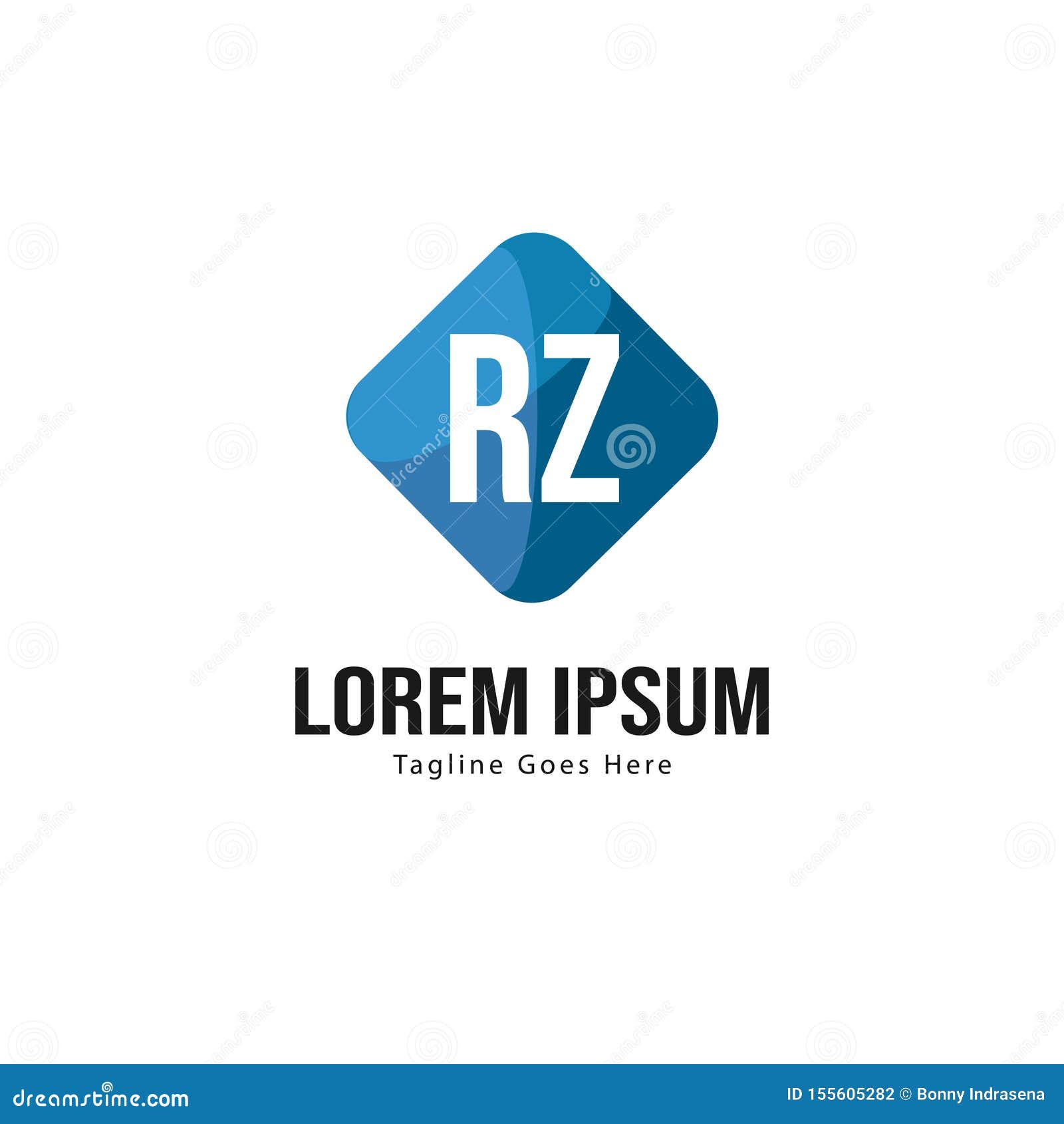 Initial RZ Logo Template with Modern Frame. Minimalist RZ Letter Logo ...