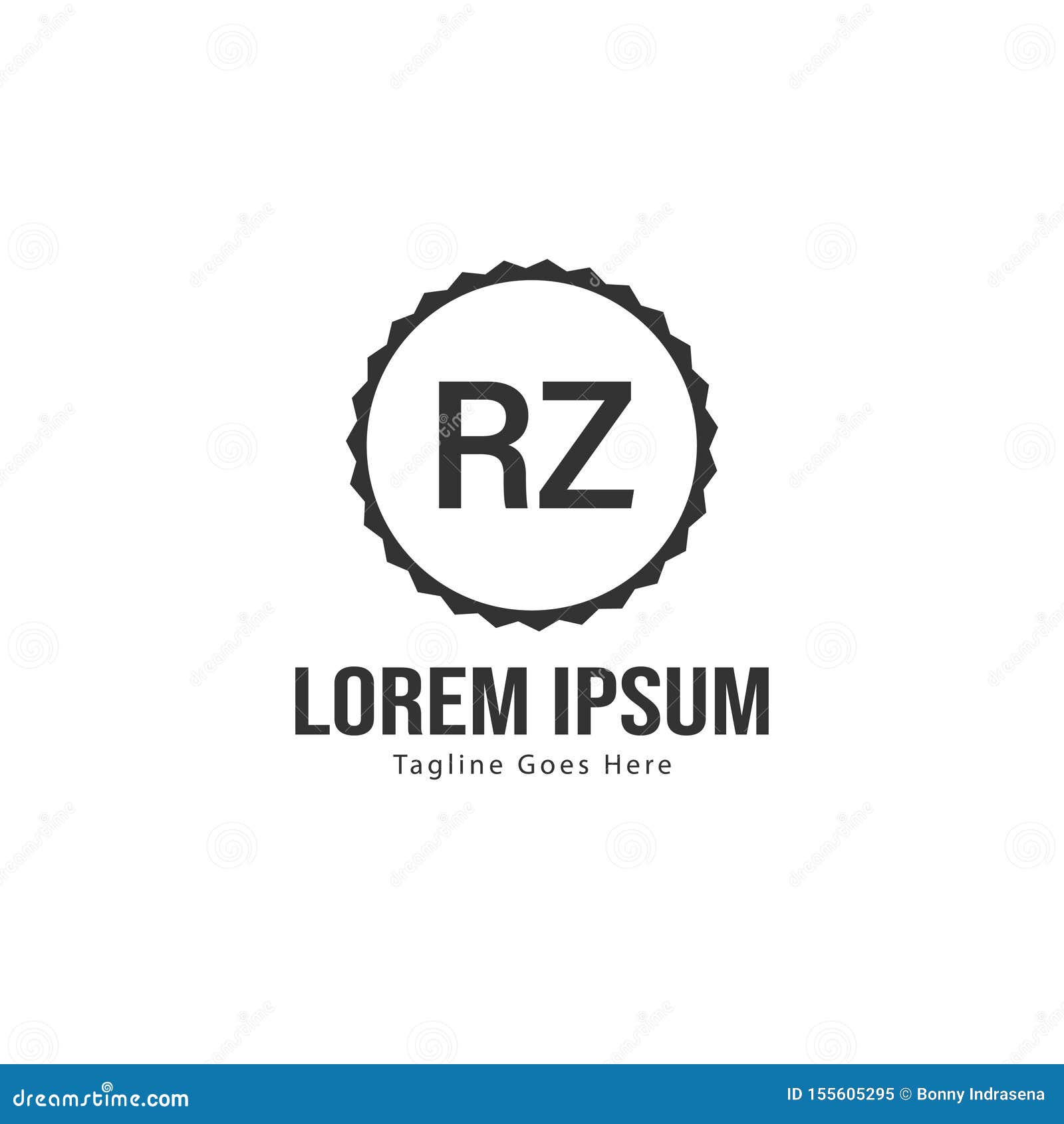 Initial RZ Logo Template with Modern Frame. Minimalist RZ Letter Logo ...
