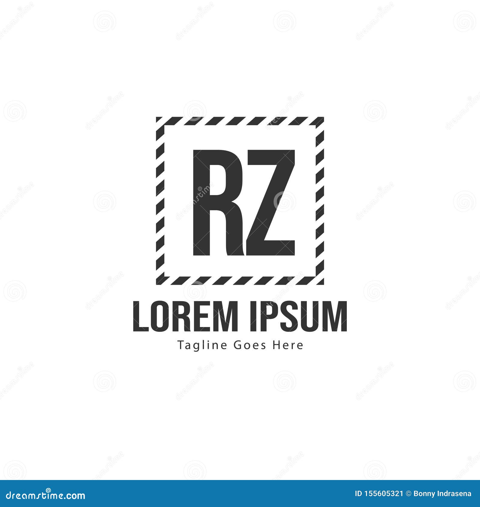 Initial RZ Logo Template with Modern Frame. Minimalist RZ Letter Logo ...