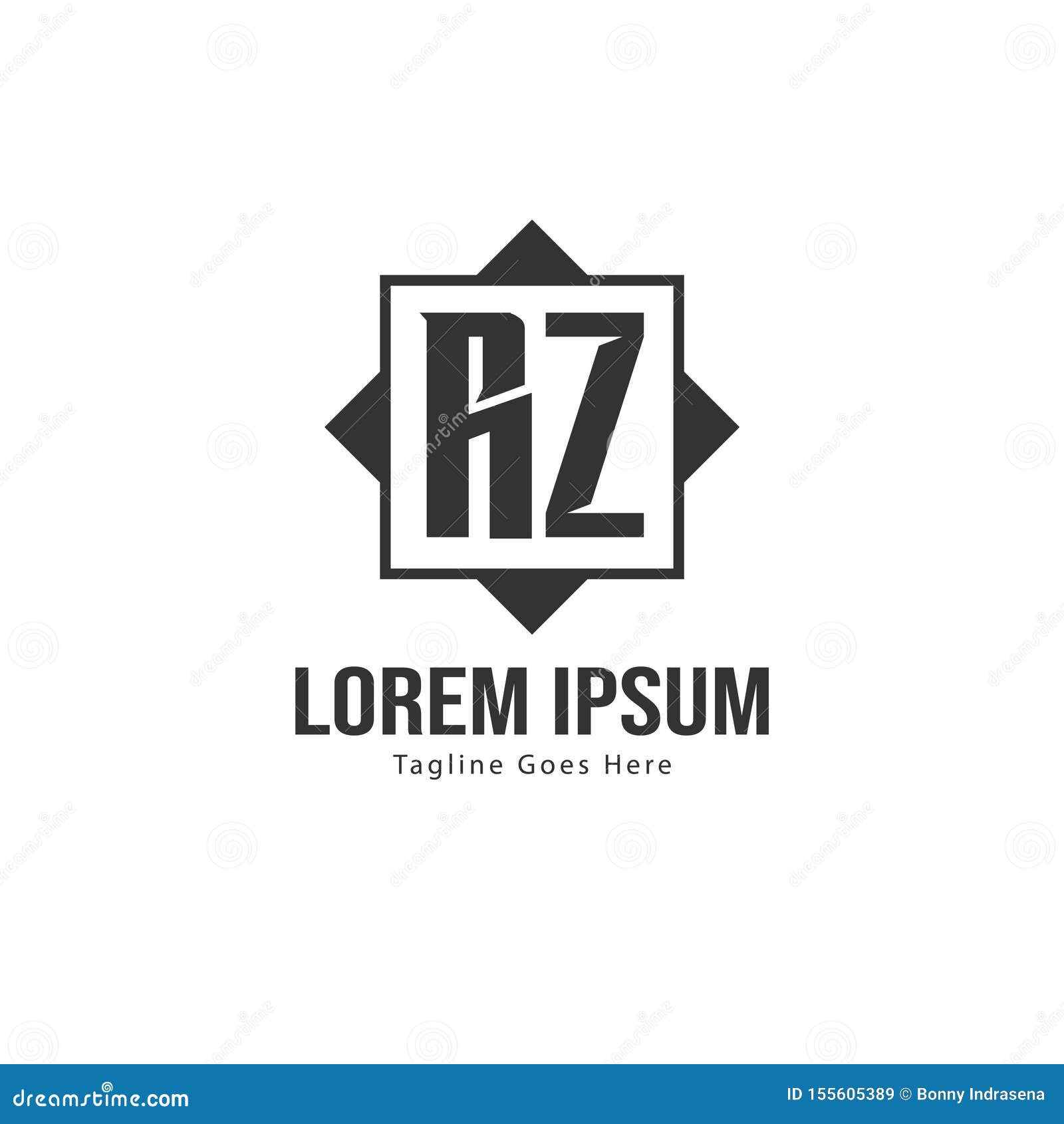 Initial RZ Logo Template with Modern Frame. Minimalist RZ Letter Logo ...