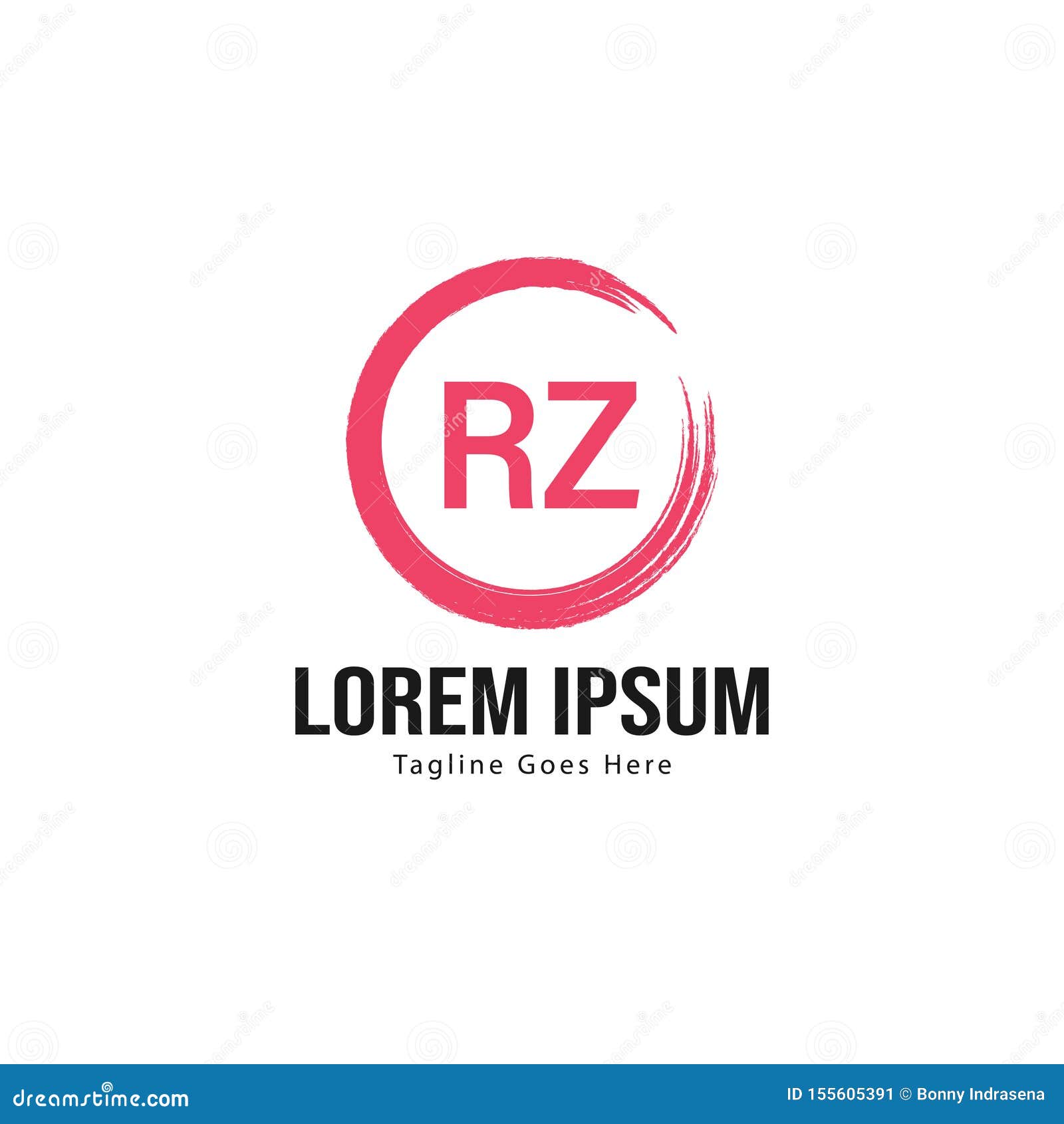 Initial RZ Logo Template With Modern Frame. Minimalist RZ Letter Logo ...