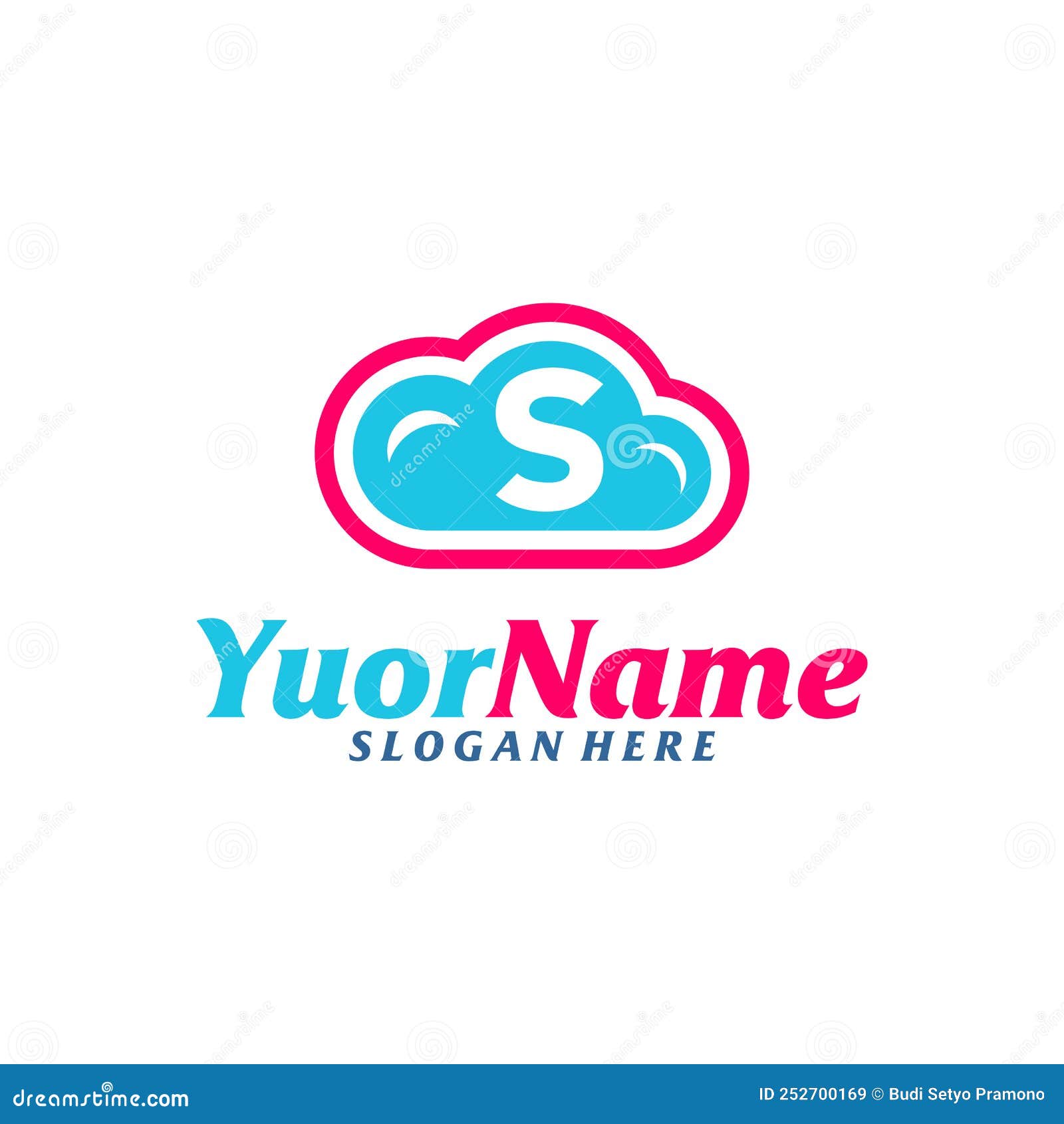 Initial S with Cloud Logo Design Template. Letter S Logo Concept Vector ...