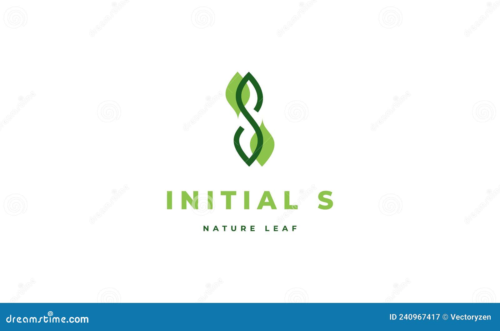 Initial S Leaf Logo Design Template Green Color Stock Vector ...