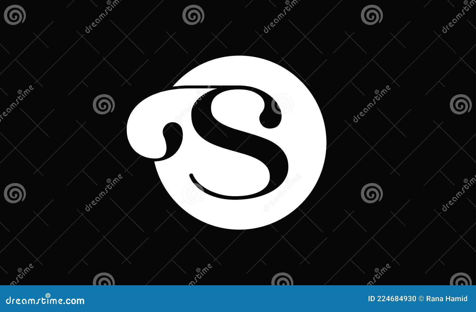 Initial S Letter Black Color with White Background Logo Design Vector ...