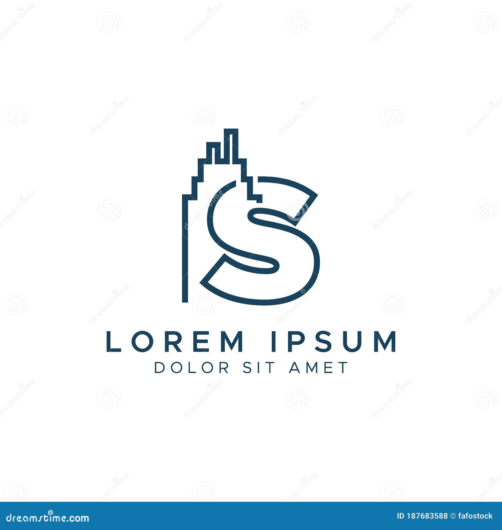 Initial S Letter with Building Logo Design Template Stock Vector ...