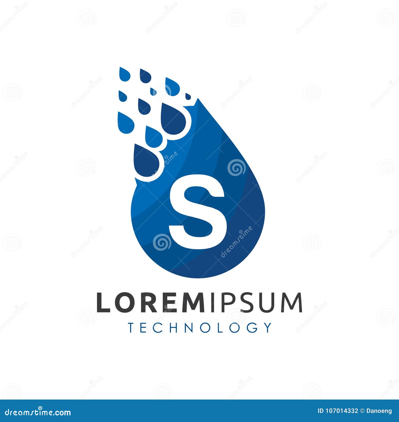 Initial S Letter Drop Water Logo Vector. Stock Illustration ...