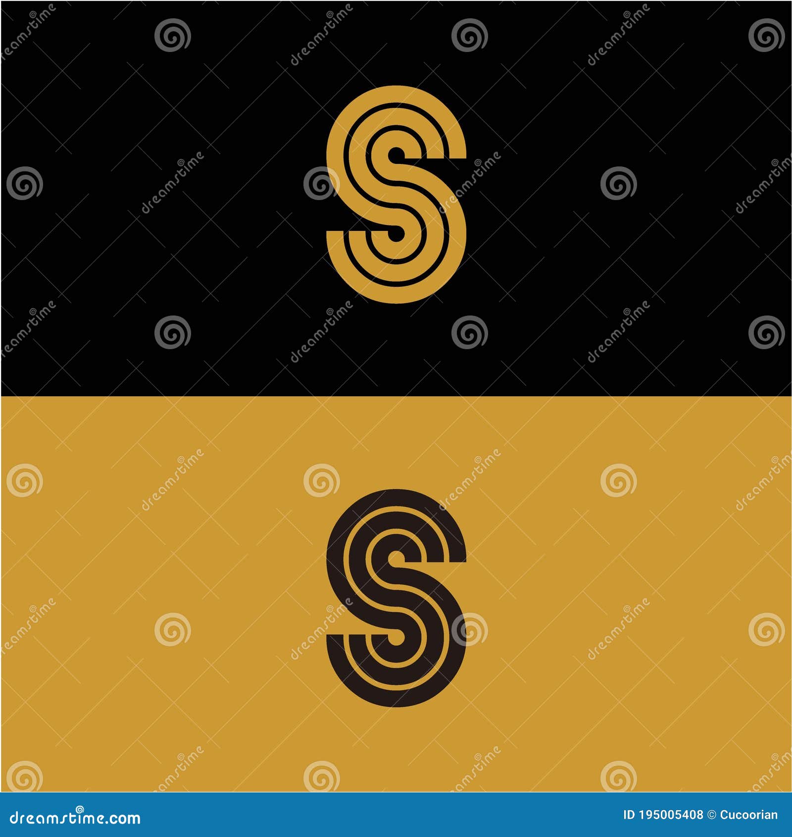 Initial S Letter Monogram Linear Pattern, Gold and Black Parallel Lines ... Initial S Letter Monogram Linear Pattern, Gold and Black Parallel Lines ...