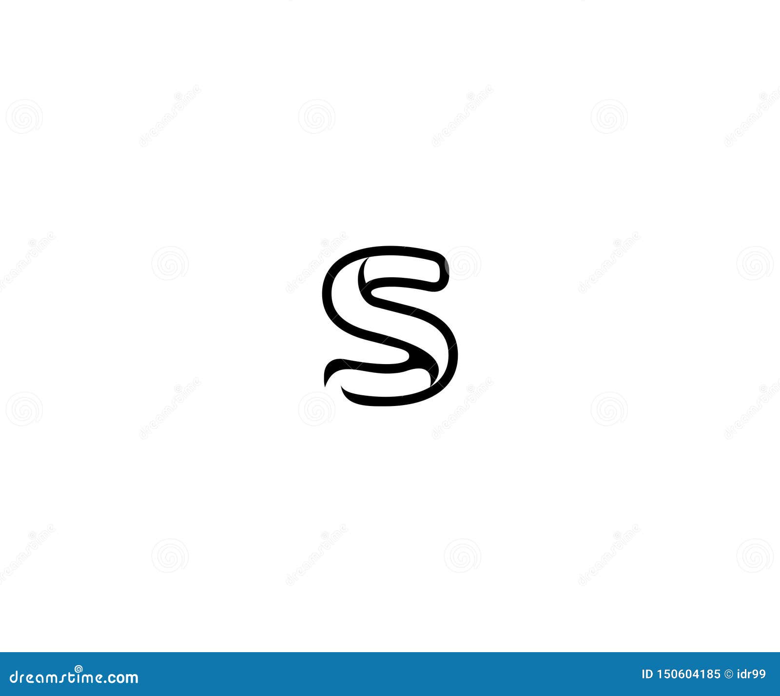 Initial S Letter Stylish Concept Black Linear Logotype Stock ...