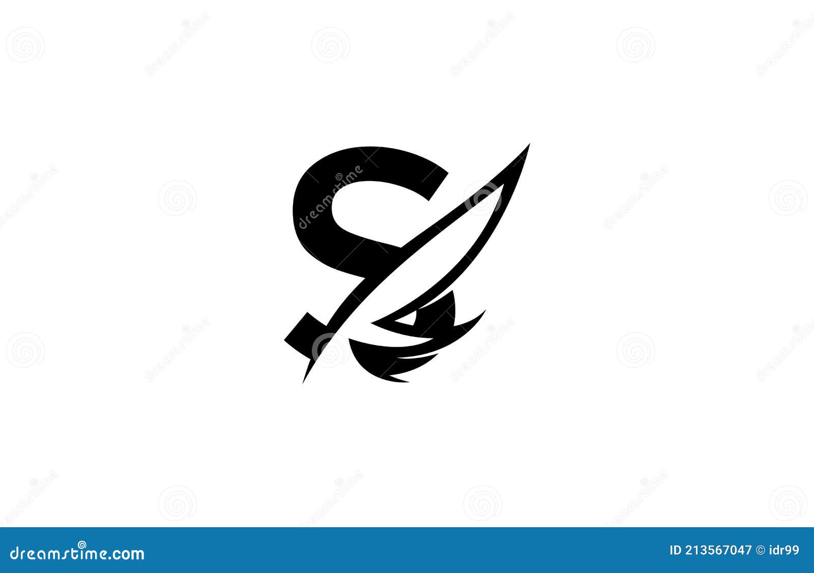 Initial S Linked Sharp Shape Wings Vector Stock Vector - Illustration ...