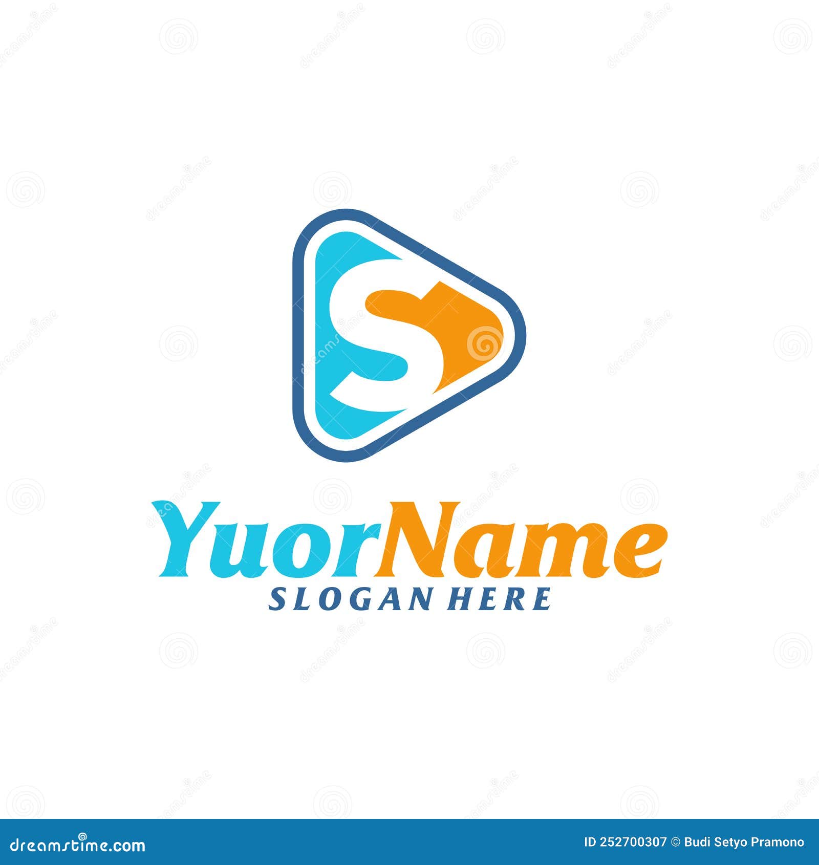 Initial S with Play Logo Design Template. Letter S Logo Concept Vector ...