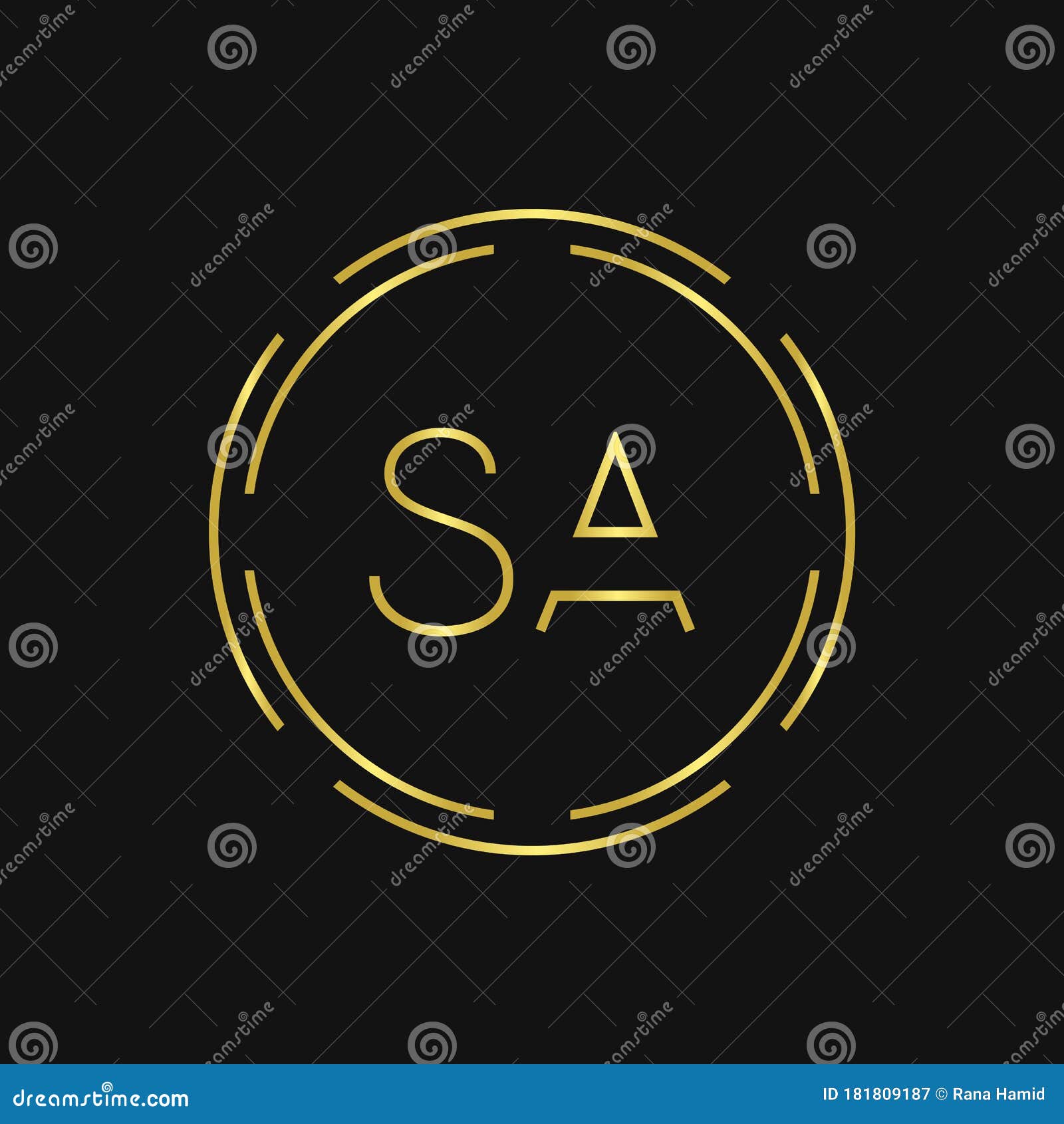 Initial SA Logo Design Creative Typography Vector Template. Digital ...